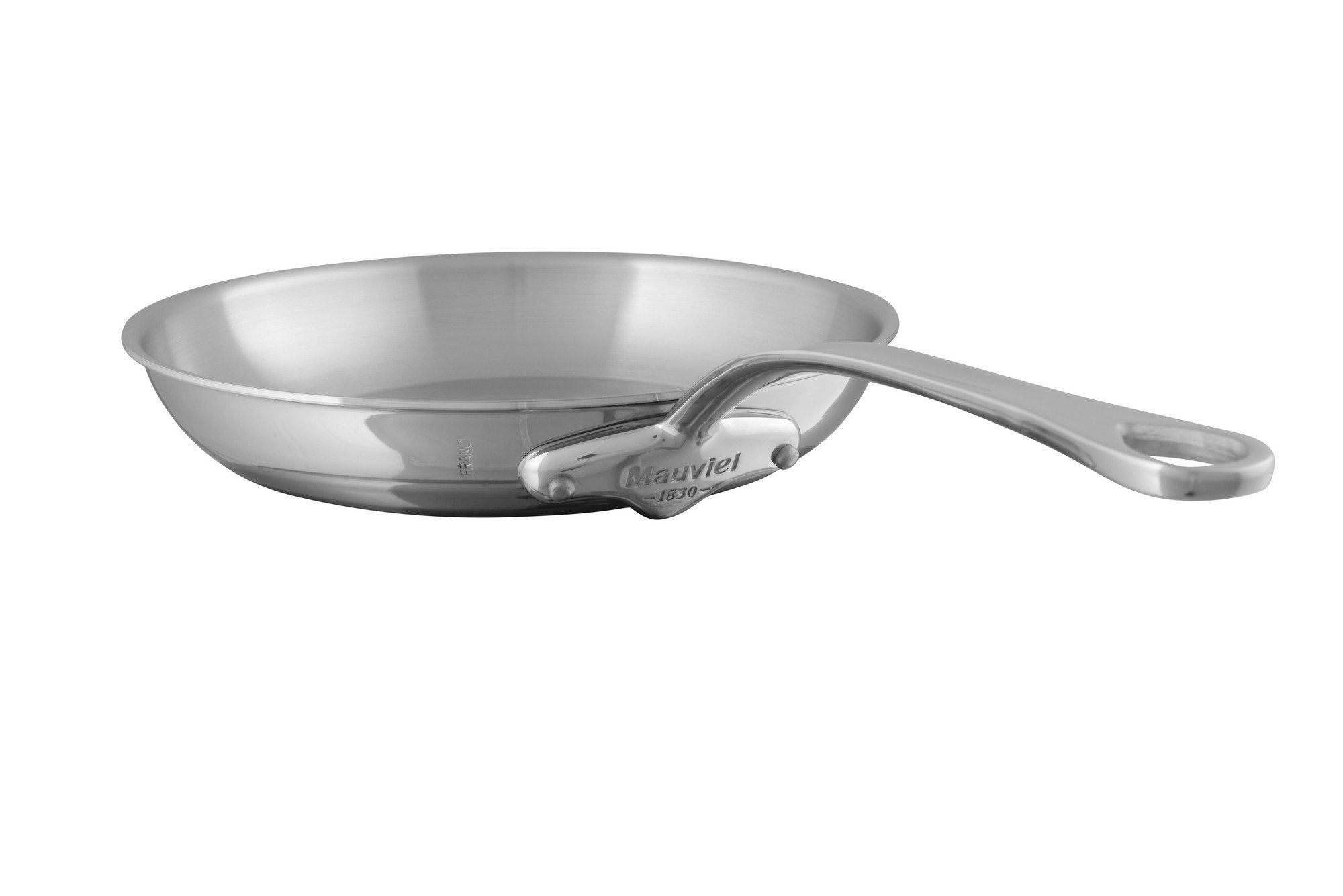 Mauviel M'Cook 5-Ply Polished Stainless Steel Frying Pan With Cast Stainless Steel Handle, 11.8-in, Made In France