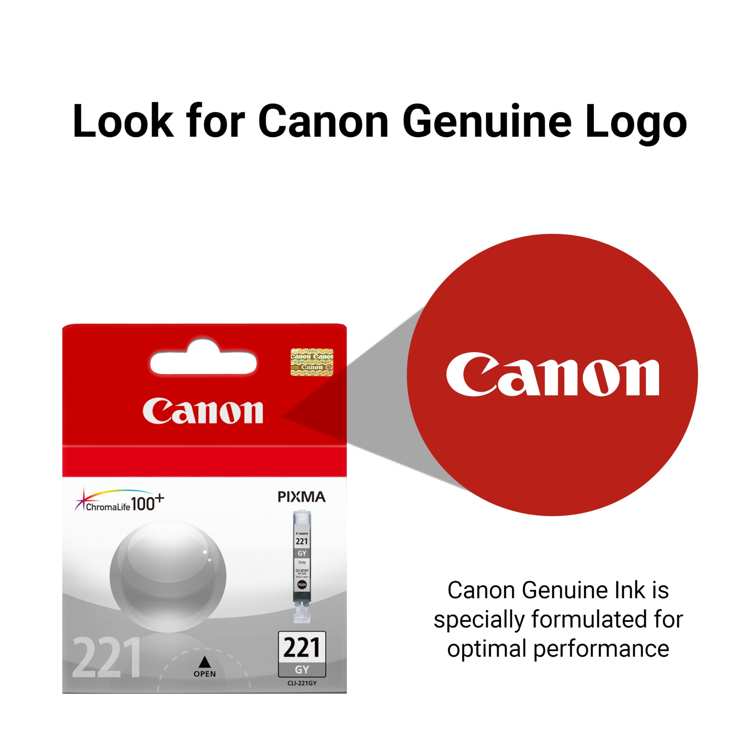 Canon CLI-221 Gray Ink Tank Compatible to MP980, MP990