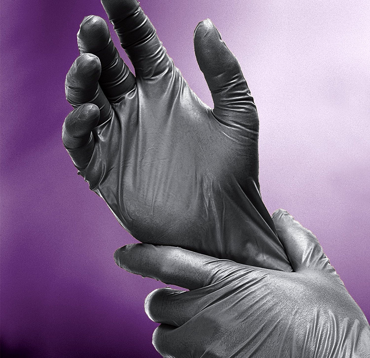 Adenna SHD935 Shadow 6 mil Nitrile Powder Free Exam Gloves (Black, Medium) Box of 100