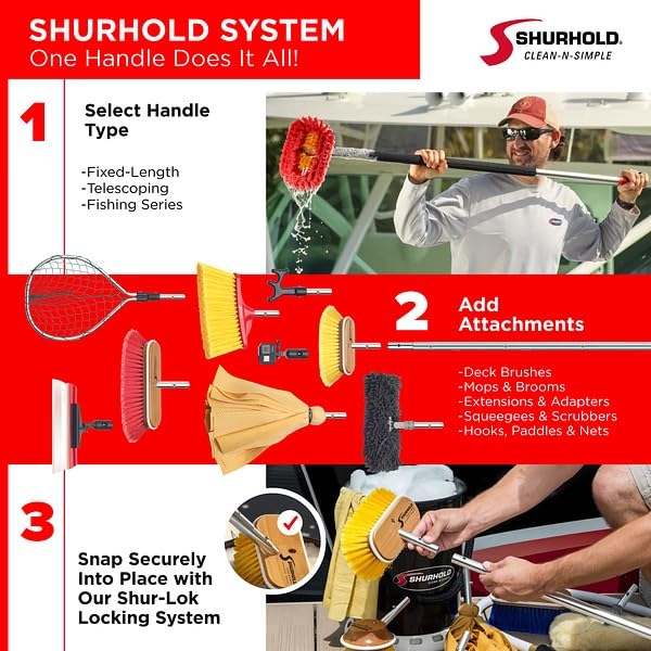 Shurhold 308 8" Window and Hull Brush with Soft Yellow Polystyrene Bristles