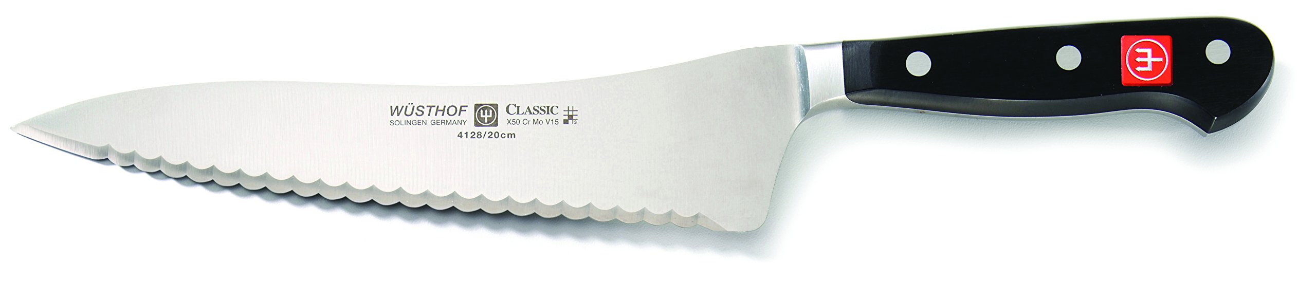 Wusthof Classic Offset Deli Knife, 8-Inch, Black, Stainless Steel