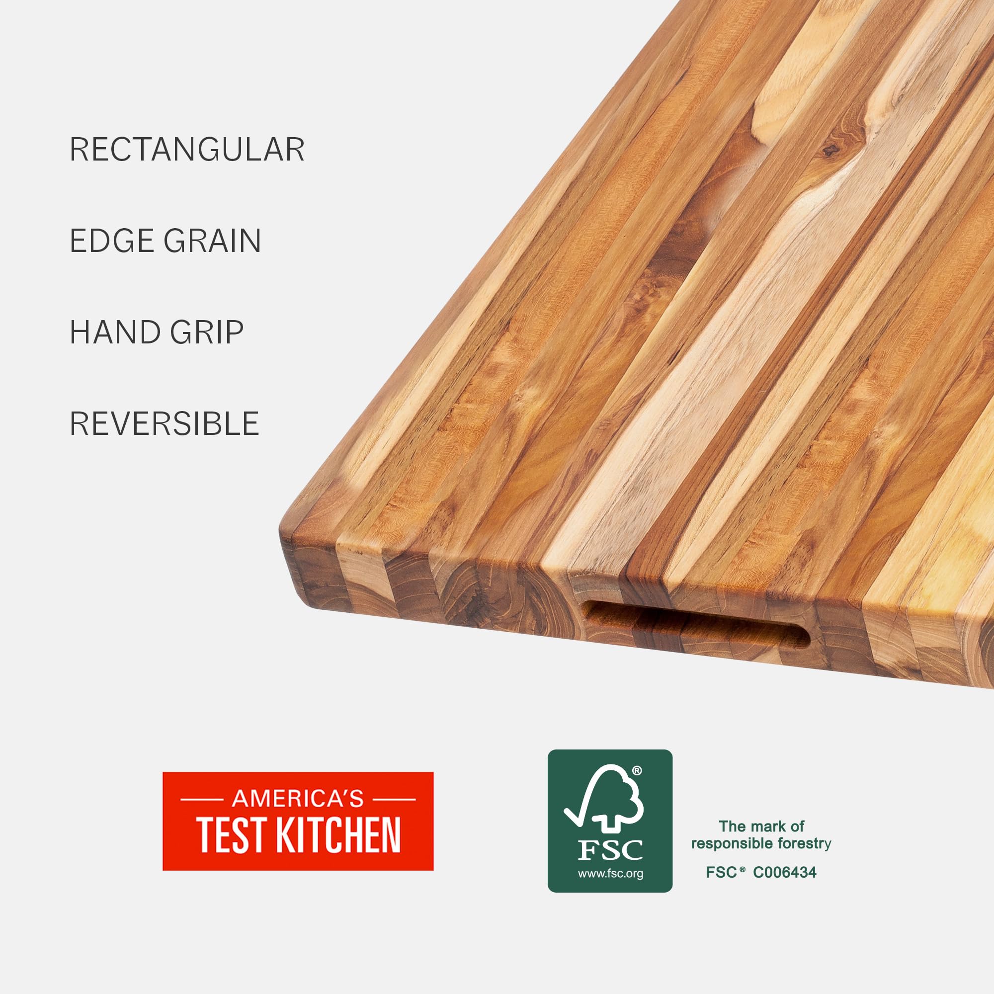 TeakHaus Edge Grain Carving Board w/Hand Grip (Rectangle) | 24" x 18" x 1.5"