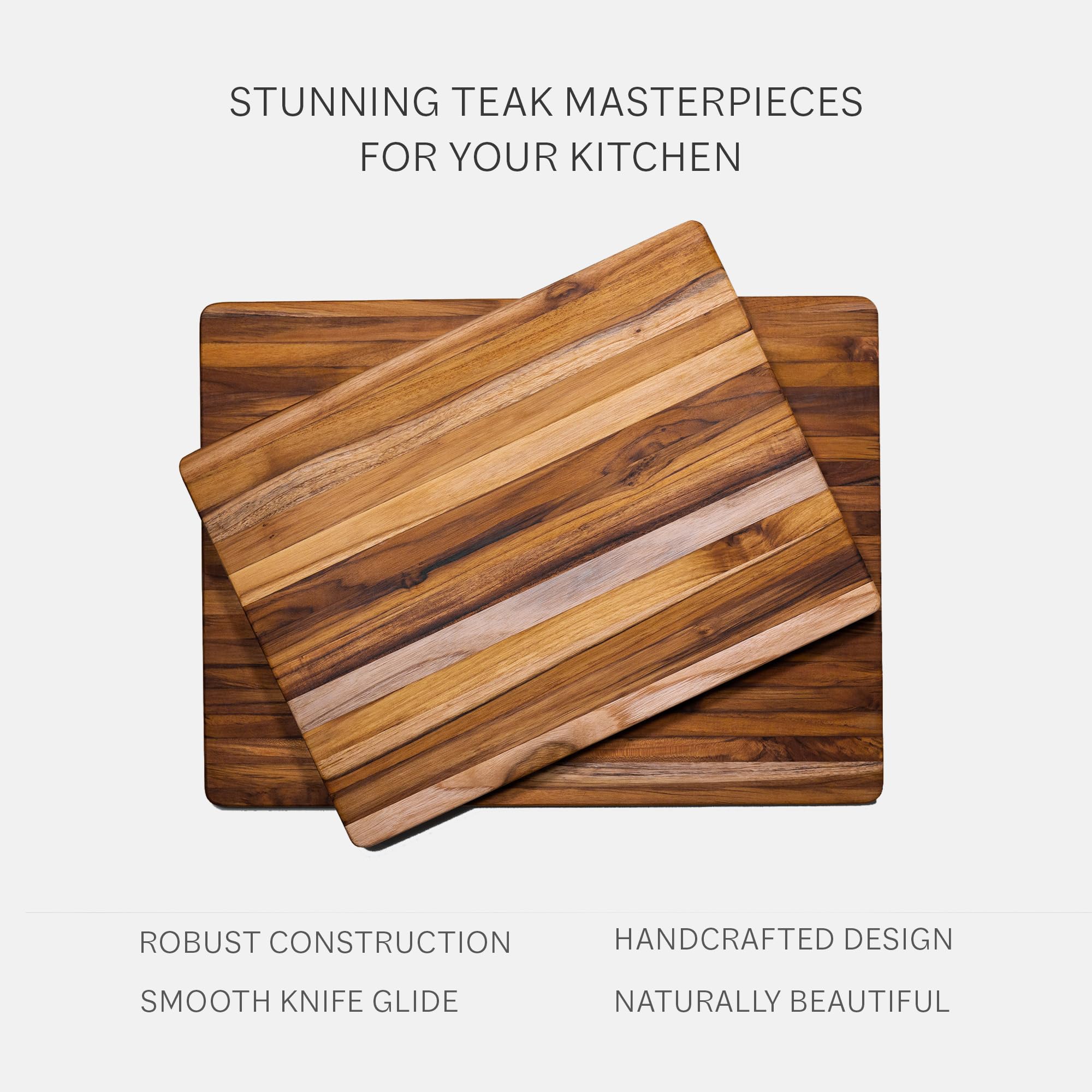 TeakHaus Edge Grain Carving Board w/Hand Grip (Rectangle) | 24" x 18" x 1.5"