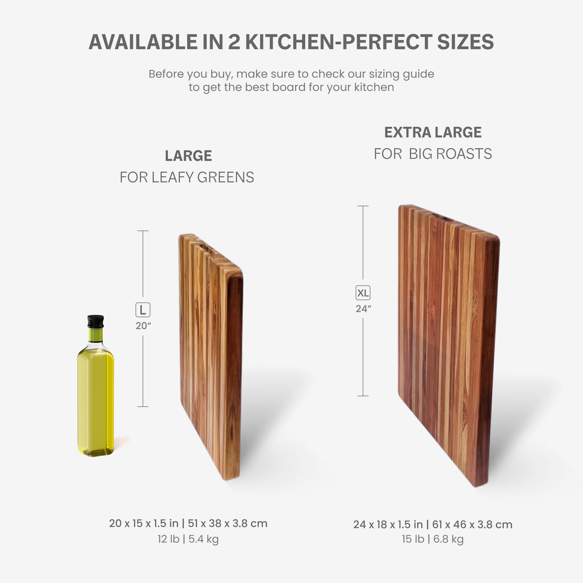 TeakHaus Edge Grain Carving Board w/Hand Grip (Rectangle) | 24" x 18" x 1.5"