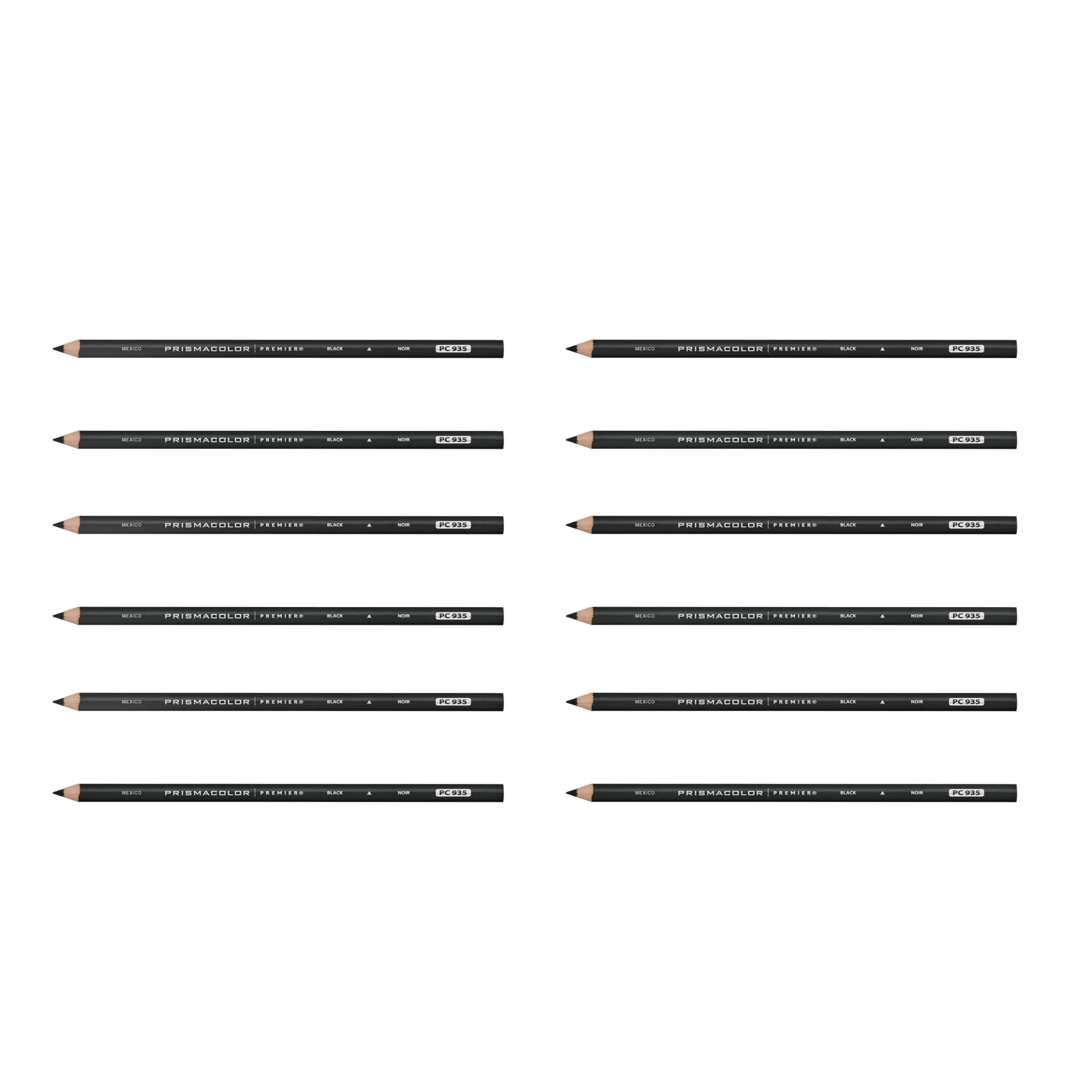 Prismacolor 3363 Premier Soft Core Colored Pencil, Black (Pack of 12)