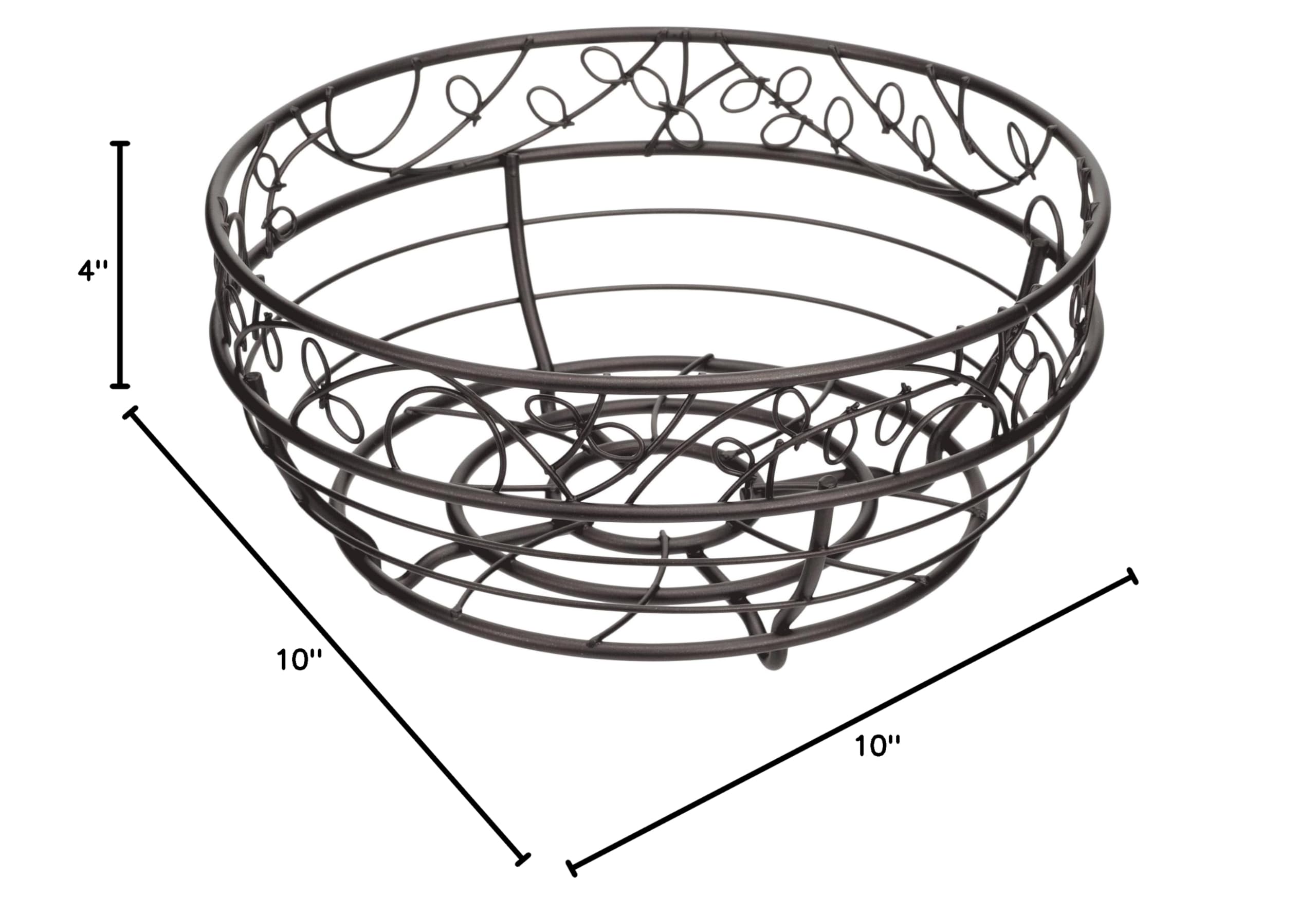 iDesign Twigz Wire Fruit Bowl Centerpiece for Kitchen and Dining Room Countertops, Tables, Buffets, Refrigerators, Bronze