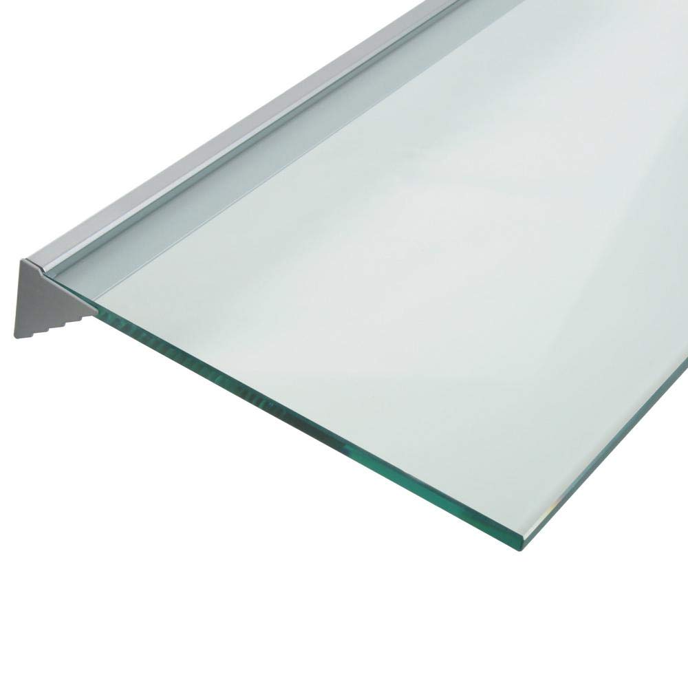 LTL Home Products Wallscapes Glacier Floating Glass Wall Shelf Kit, 8"X24", Clear