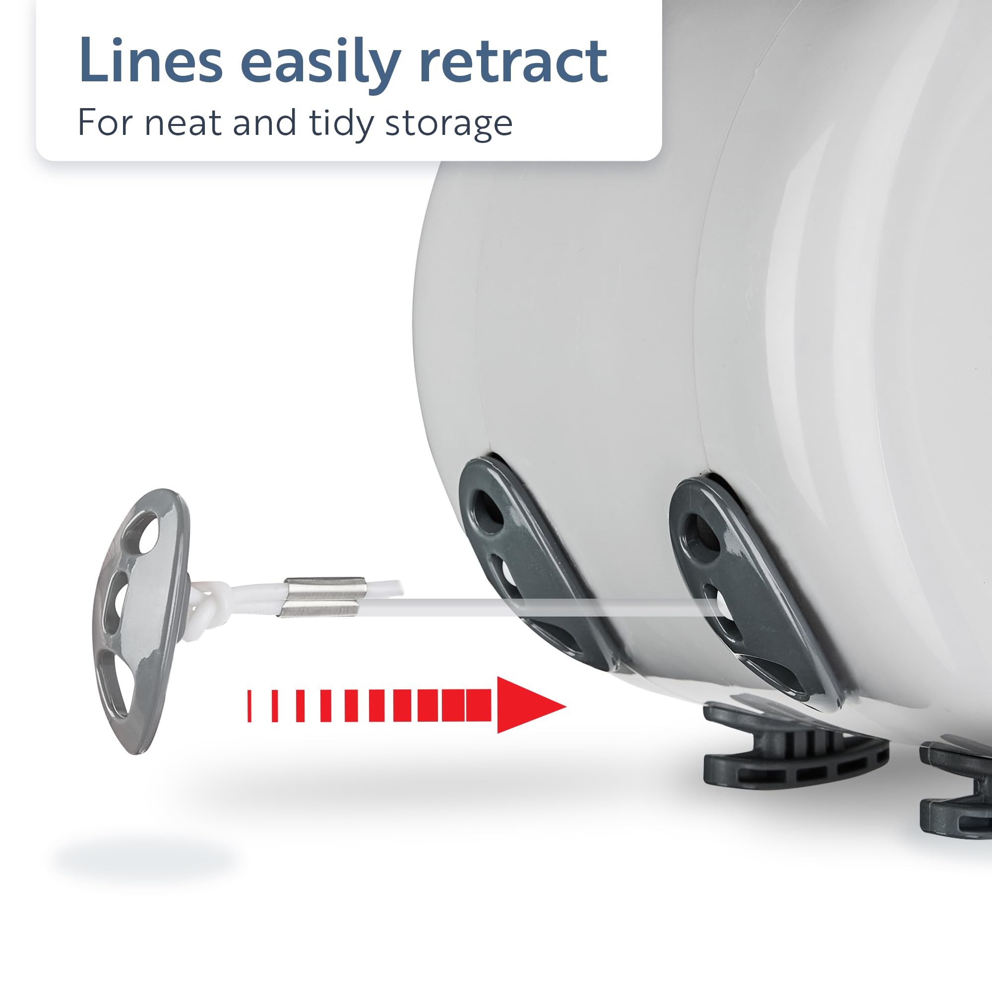 Minky Homecare Outdoor Retractable Dual Clothesline Heavy Duty PVC Coated Energy and Space Saving Removable Laundry Drying Line, 2 x 49 Feet, Gray