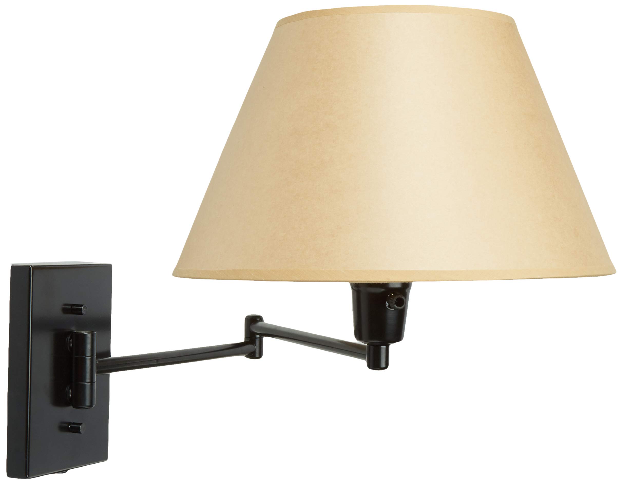 Kenroy Home 30110BLKP Simplicity Wall Swing Arm Lamp with Matte Black Finish, Modern Style, 14" Height, 15.5" Width, 25" Depth