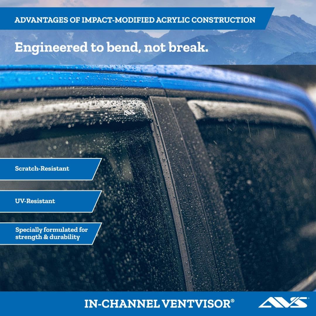 Auto Ventshade [AVS] Ventvisor / Rain Guards | In-Channel, Smoke Color, 4 pc | 94038 | Fits 1989 - 1994 Nissan Maxima
