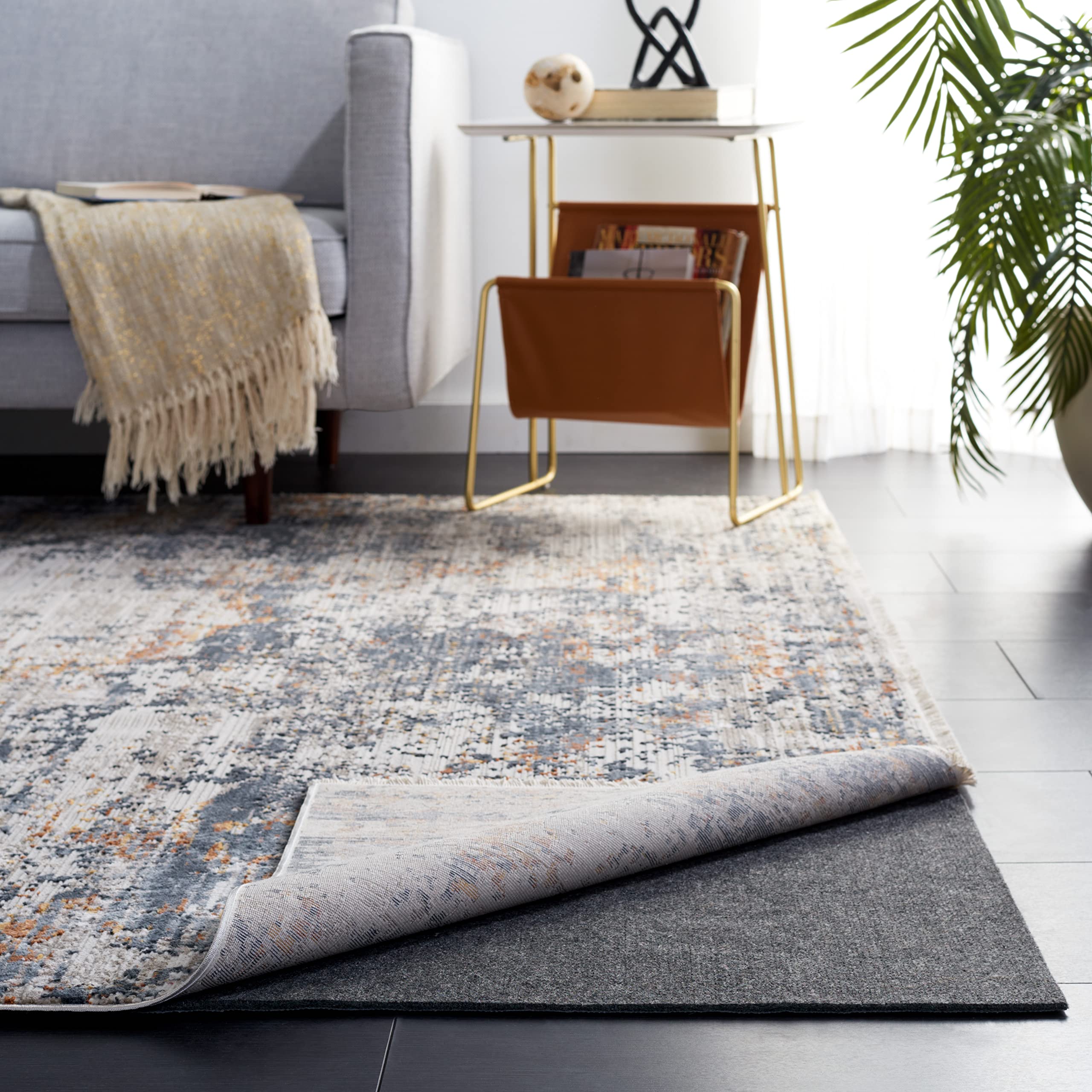 Safavieh PAD130 Durable Hard Surface and Carpet Non-Slip Rug Pad, 9-Feet by 12-Feet , Grey