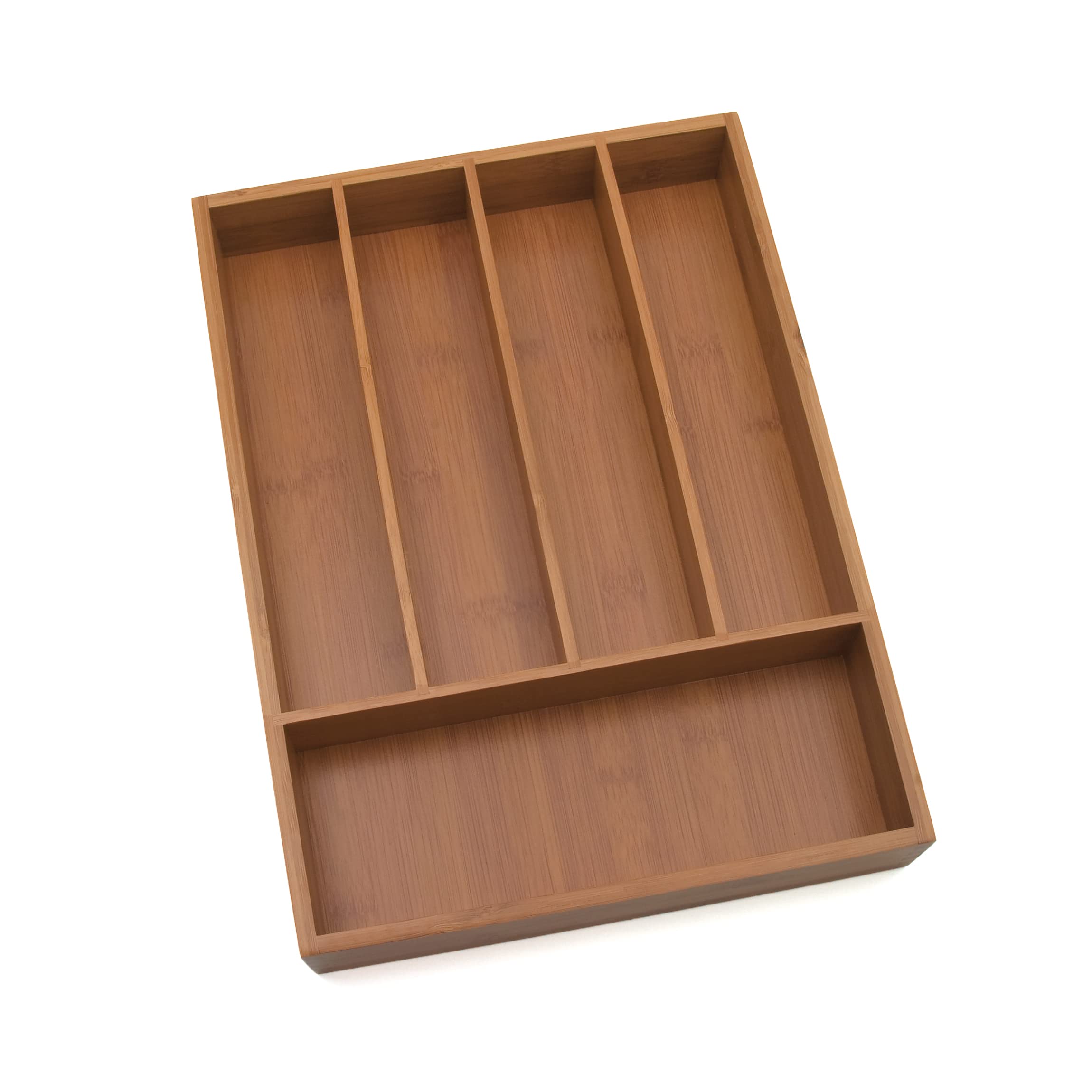 Lipper International 8876 Bamboo Wood Flatware Organizer with 5 Compartments, 10.375 x 14.25 x 2