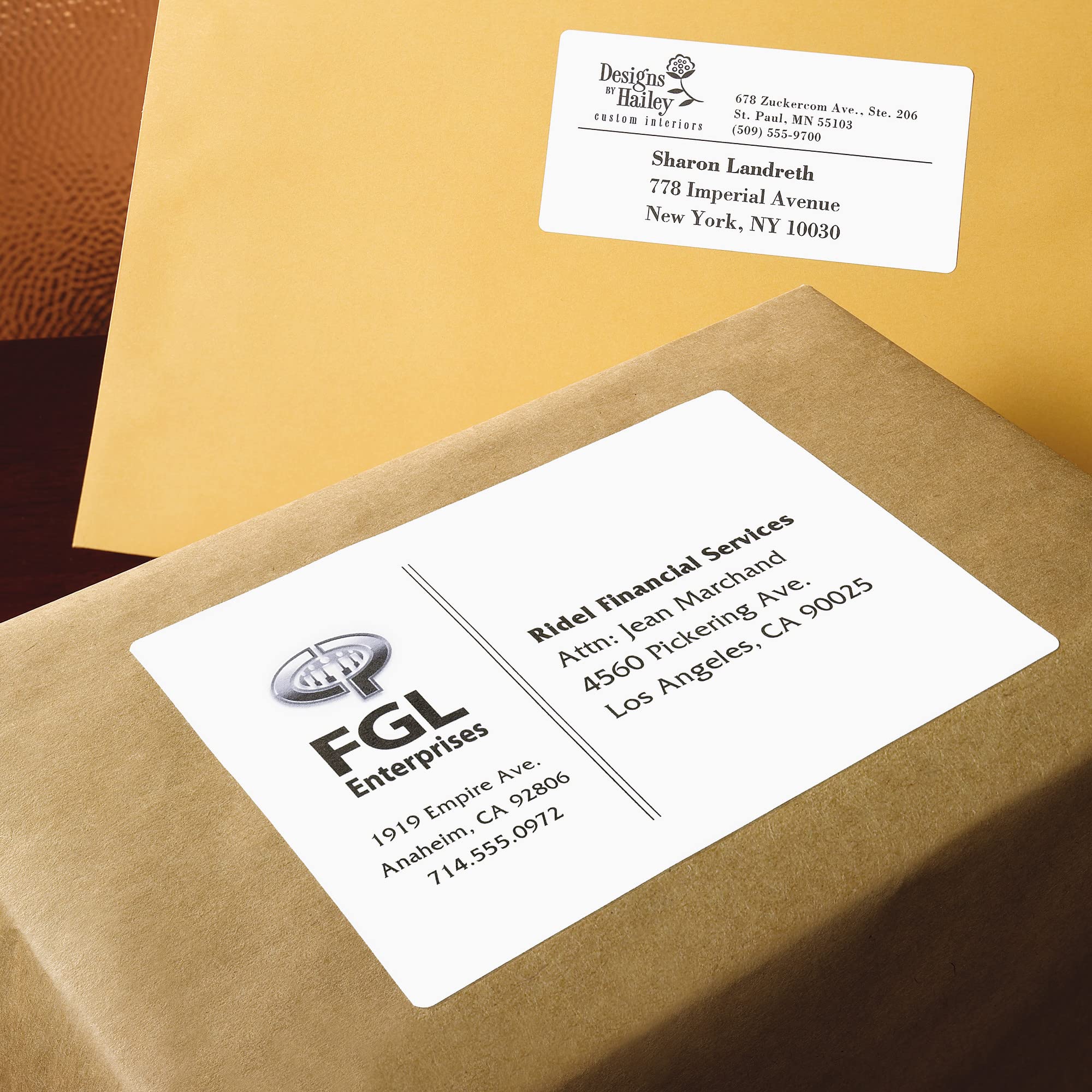 Avery Shipping Address Labels, Inkjet Printers, 100 Labels, 3-1/2 x 5, Permanent Adhesive, TrueBlock (8168), White