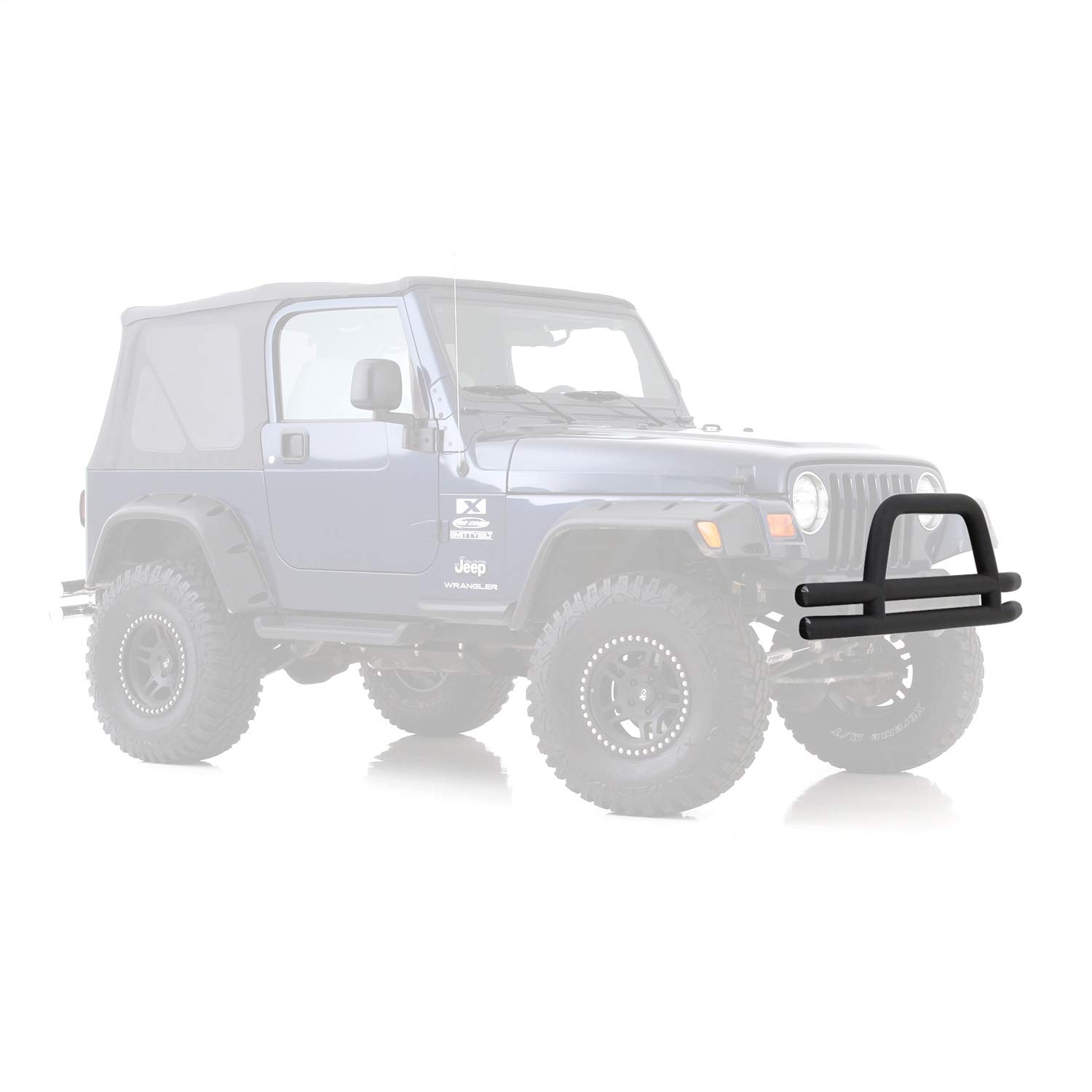 Smittybilt 3 Front Double Tube Bumper with Hoop (Black) - JB48-FT"