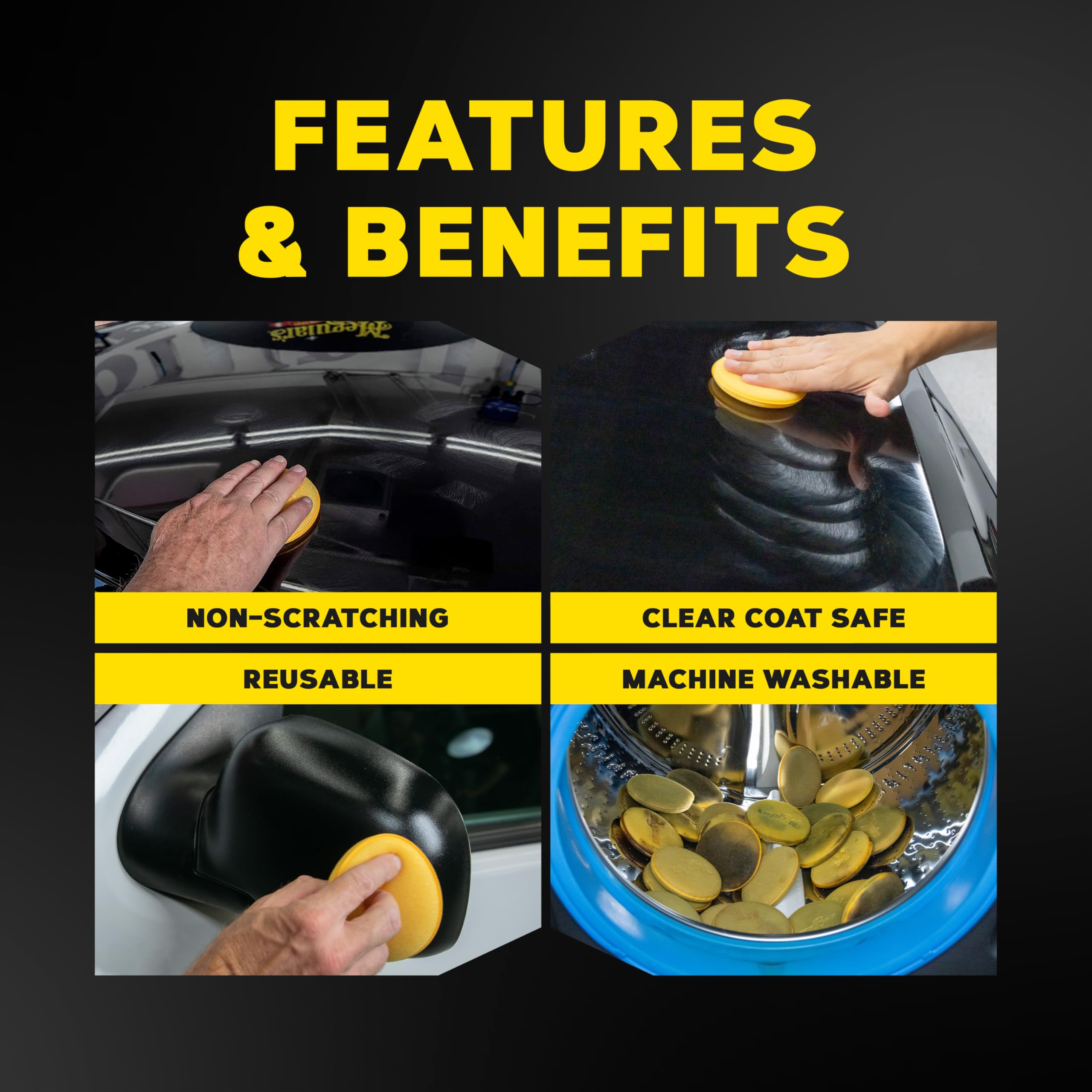 Meguiar's W0004 Supreme Shine 4" Foam Applicator Pads - 4 Pack