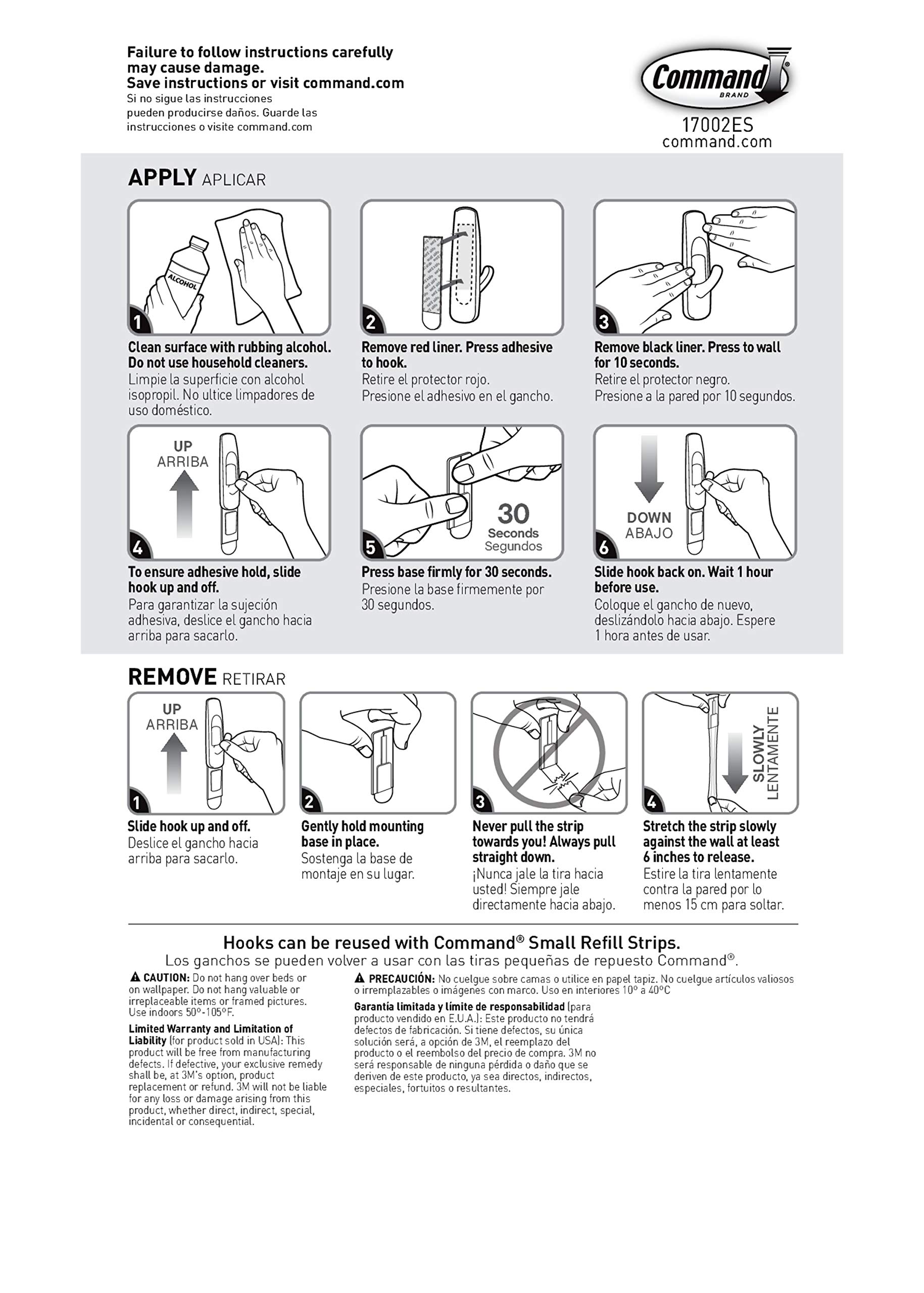Command 17002-VP-6PK Small Utility Hooks, 6, White, 6 Count