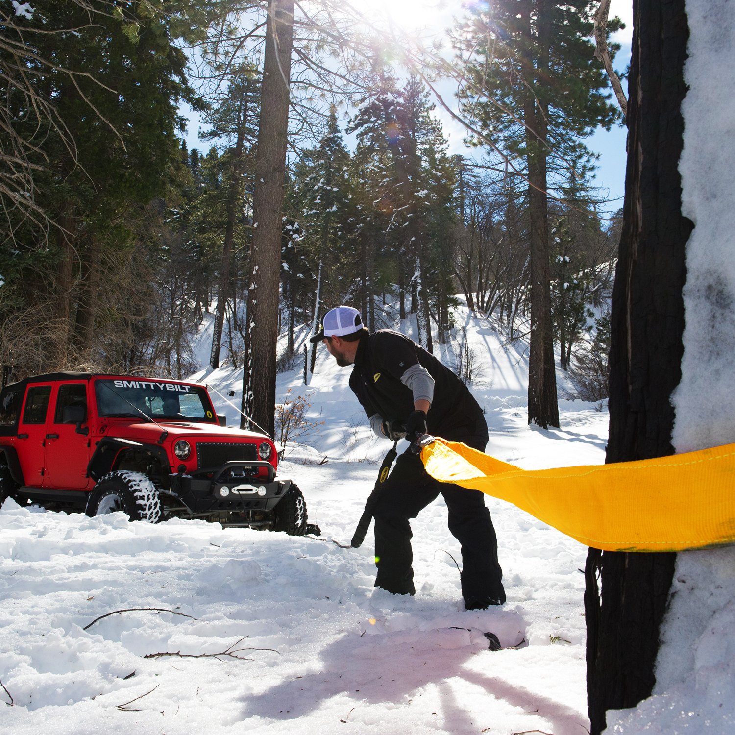Smittybilt 3-inch x 30-feet Tow Strap (Yellow) - CC330