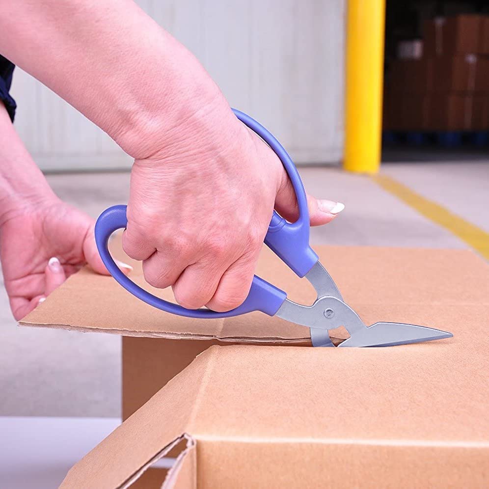 CANARY Corrugated Cardboard Scissors, Heavy Dudy Craft Scissors Japanese Stainless Steel Blade, Made in JAPAN, Blue (PS-6500H)