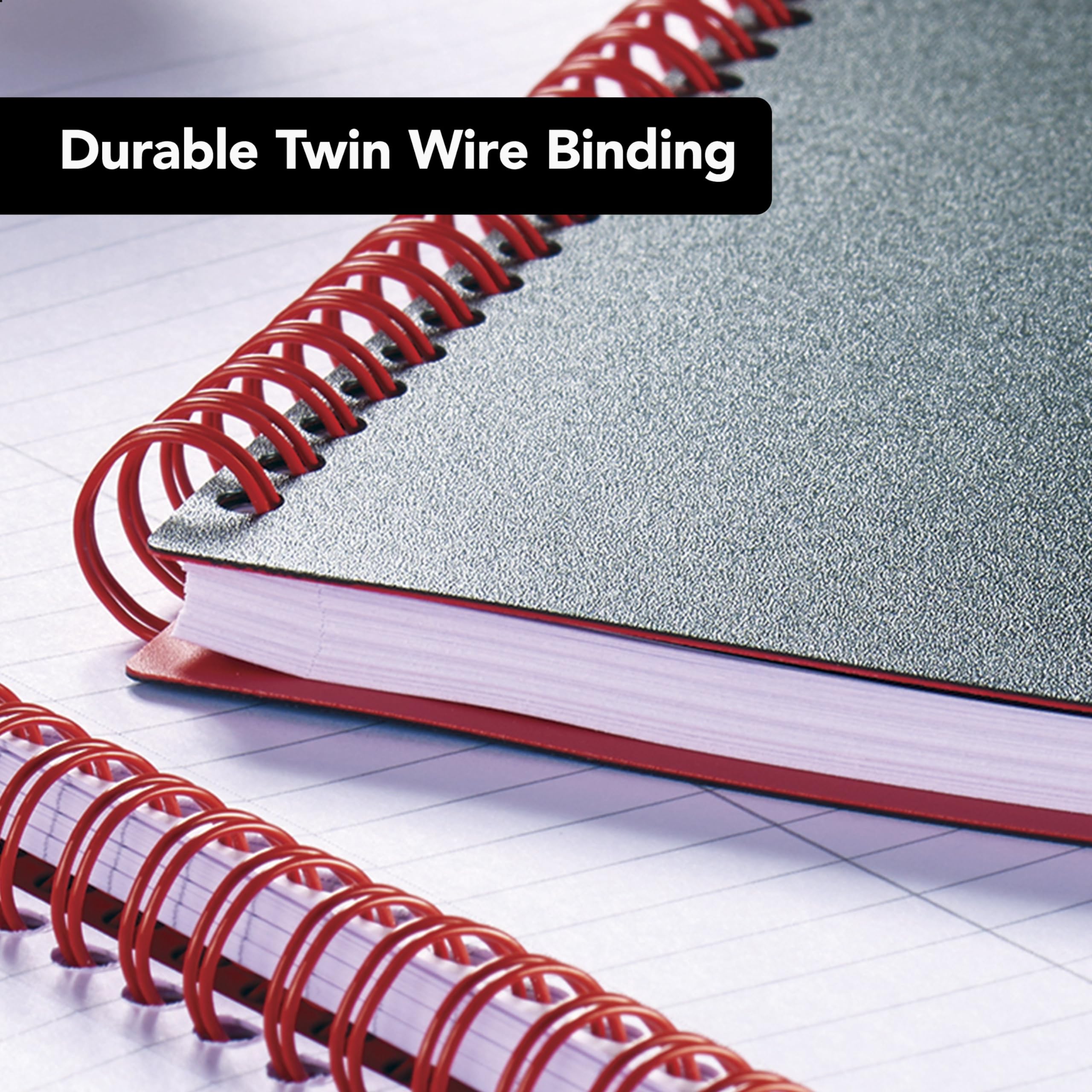 Black n' Red Notebook, Durable Poly Cover, Premium Optik Paper, Scribzee App Compatible, Environmentally Friendly, Spiral Binding, 11" x 8-1/2", 70 Double-Sided Ruled Sheets, Secure Bungee Closure, 1 Count (K66652)