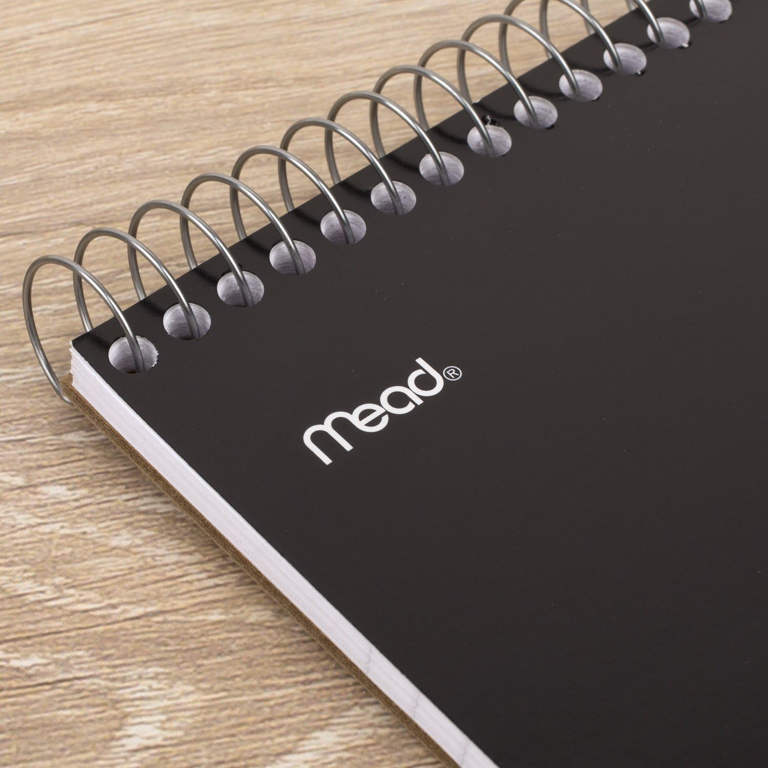 Mead Cambridge , Top Wirebound Spiral Notebook, College Ruled Memo NotePad, Stiff Back, Durable Cover Business Journal, 8-1/2" x 11", 70 Double-Sided Sheets, Navy (59882), White