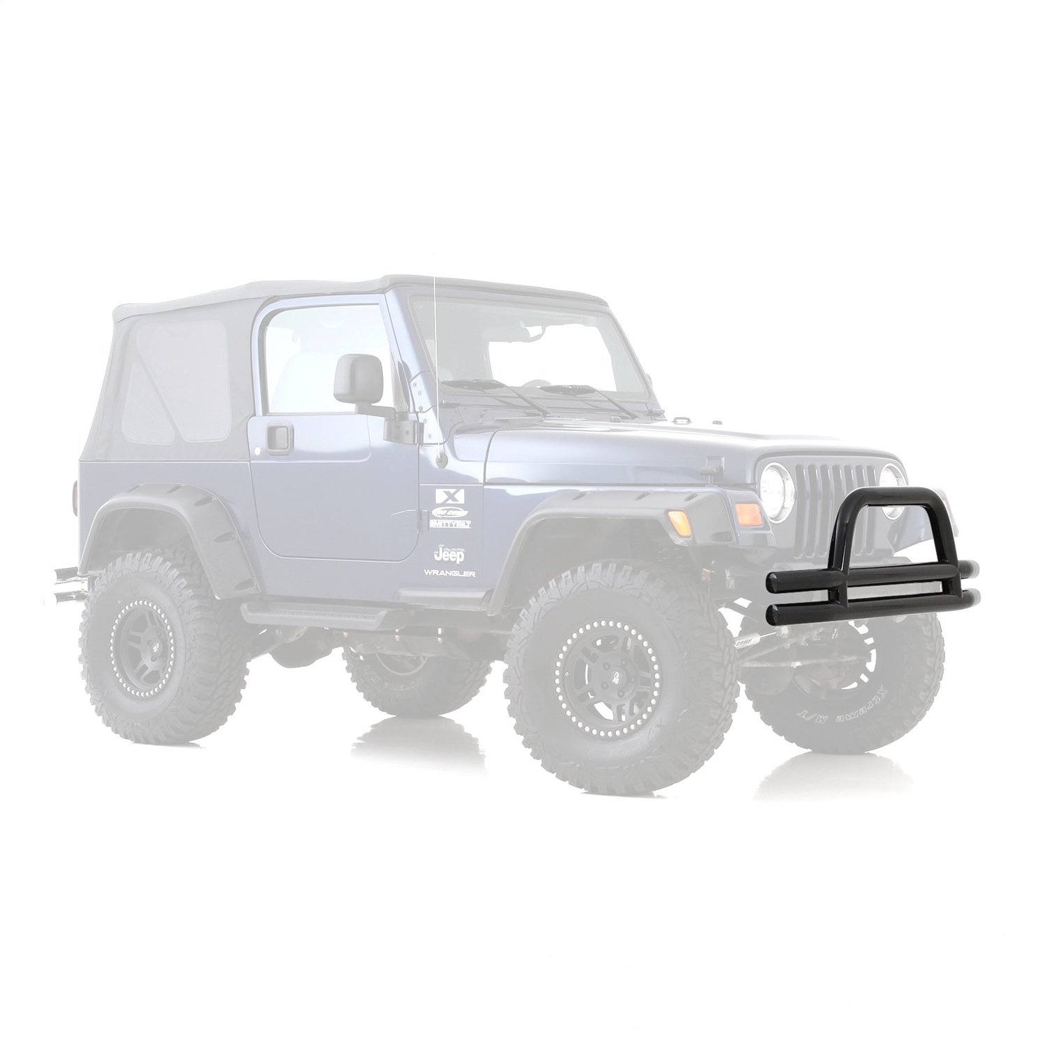 Smittybilt 3 Front Tube Bumper with Hoop (Black) - JB48-F"