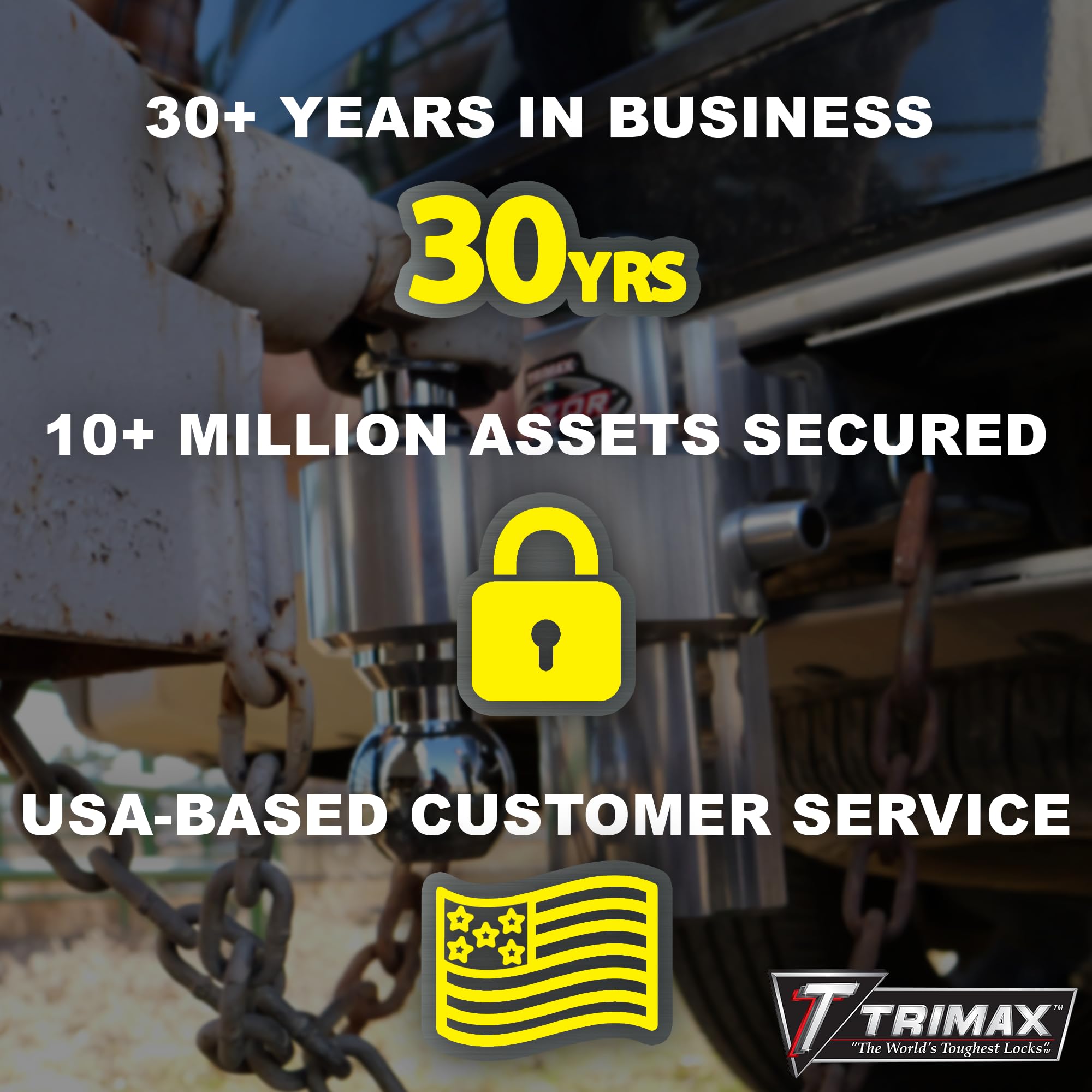 Trimax THP3XL Hockey-Puck Shackle Trailer Door Lock-3 Pack
