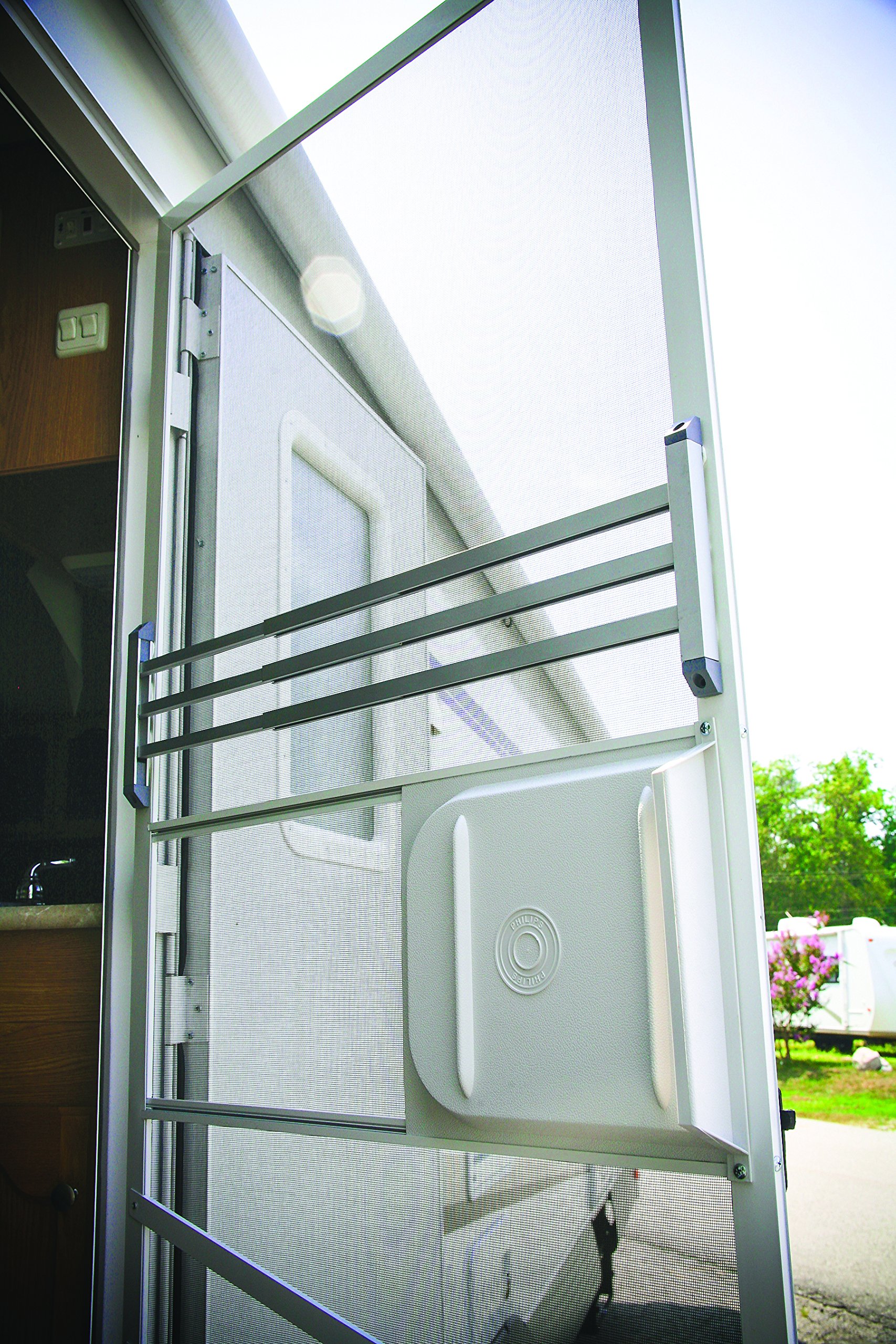 Camco RV Screen Door Push Bar | Adjustable from 20 to 32-inches | Adds Strength and Stability to RV Screen Door | (43977)