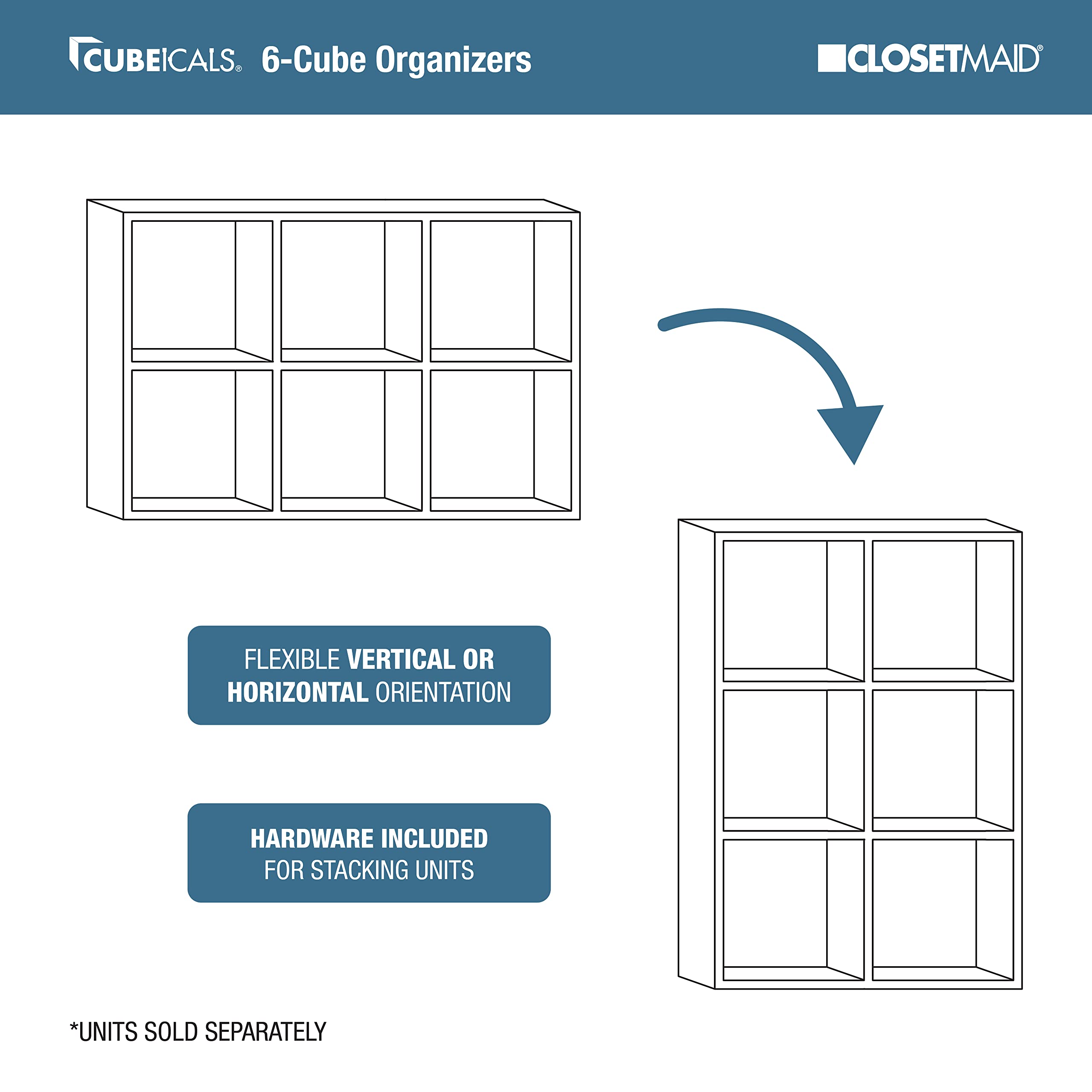 ClosetMaid 8996 Cubeicals Organizer, 6-Cube, White