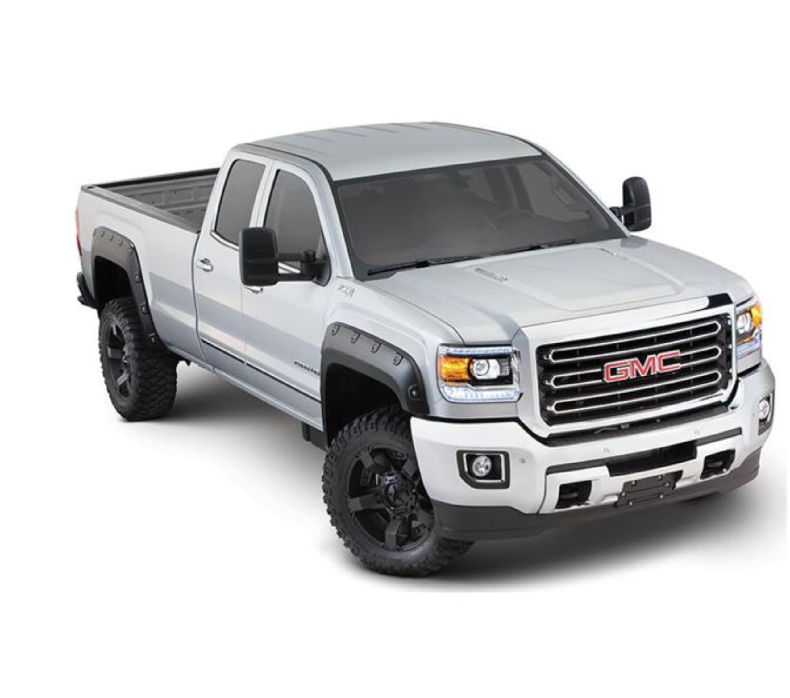 Bushwacker Boss Pocket/Rivet Style Front & Rear Fender Flares | 4-Piece Set, Black, Smooth Finish | 71906-02 | Fits 2006-2020 Nissan Frontier w/ 4.9' Bed, Chrome Bumper Only