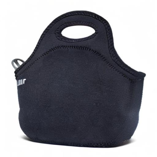 BUILT Gourmet Getaway Soft Neoprene Lunch Tote Bag - Lightweight, Insulated and Reusable, One Size, Black