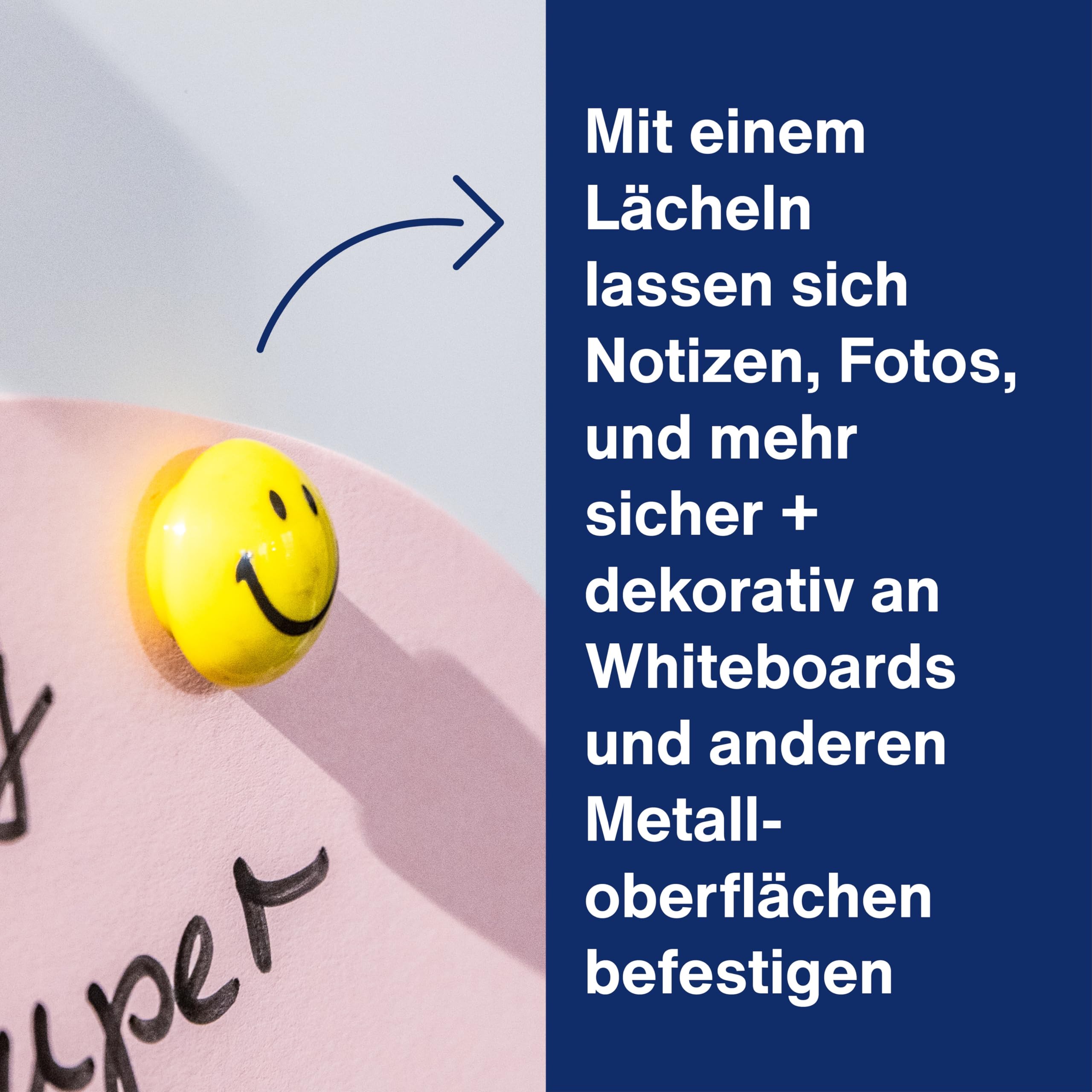 magnetoplan Smiley Face Magnets Diameter 40 mm Pack of 6, Yellow/Black