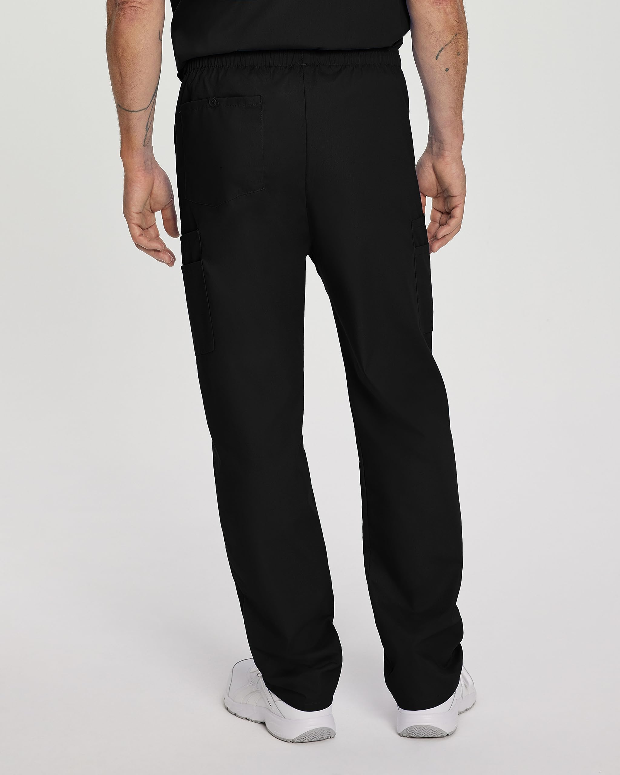 Landau Essentials Relaxed Fit 7-Pocket Elastic Cargo Scrub Pants for Men 8555