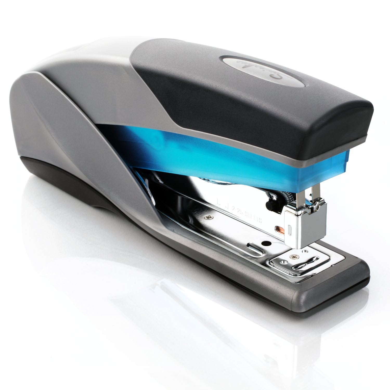Swingline Stapler, Optima 25, Full Size Desktop Stapler, 25 Sheet Capacity, Reduced Effort, Blue/Gray (66404) - SWI66404