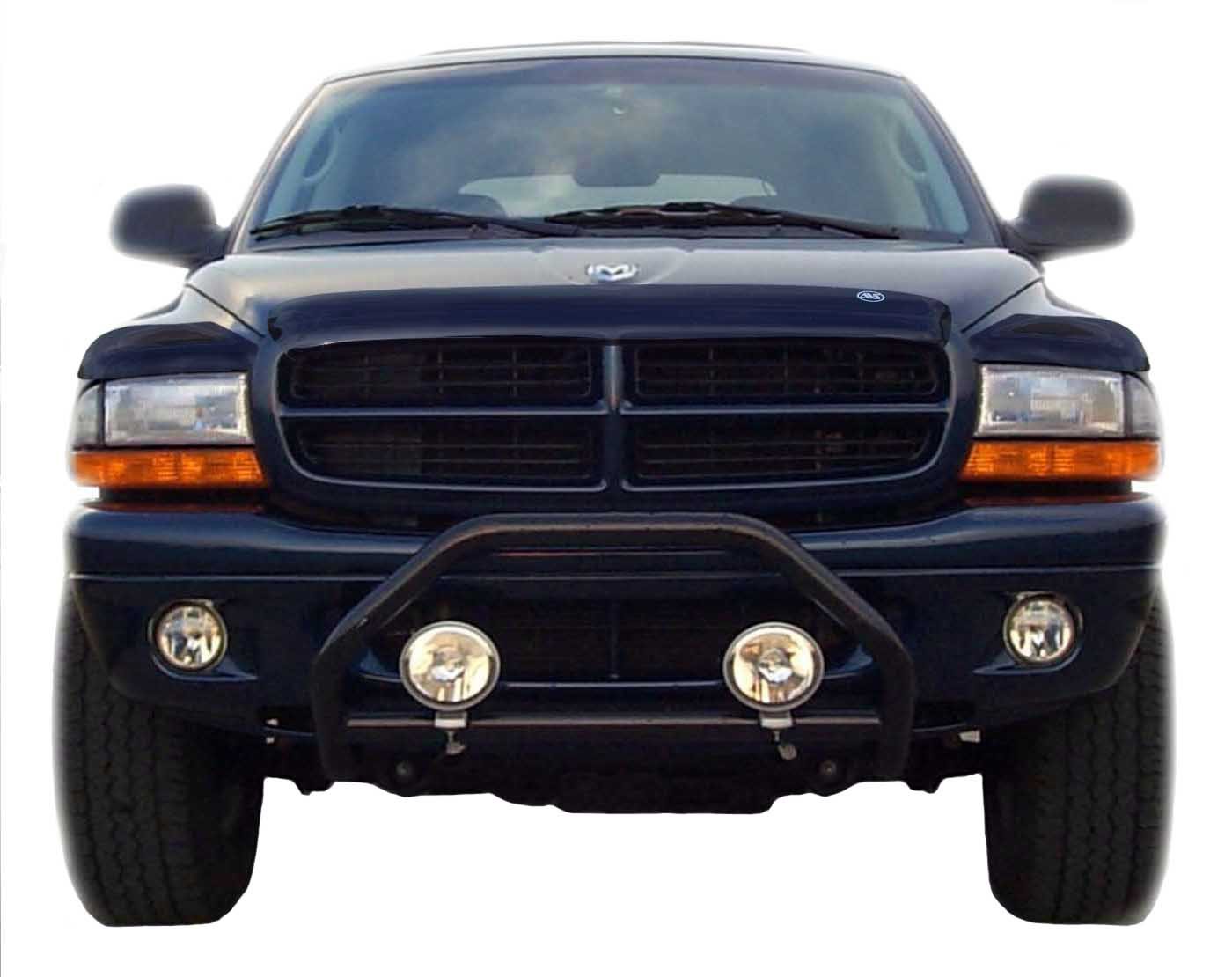 Auto Ventshade (AVS) 45751 Bugflector Deluxe 3-Piece Dark Smoke Hood Shied for 1997-2004 Dodge Dakota, 1998-2003 Durango, Black