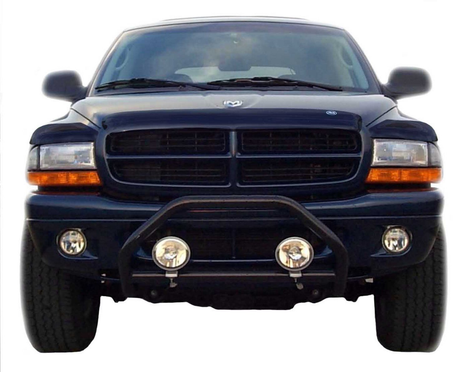 Auto Ventshade (AVS) 45751 Bugflector Deluxe 3-Piece Dark Smoke Hood Shied for 1997-2004 Dodge Dakota, 1998-2003 Durango, Black