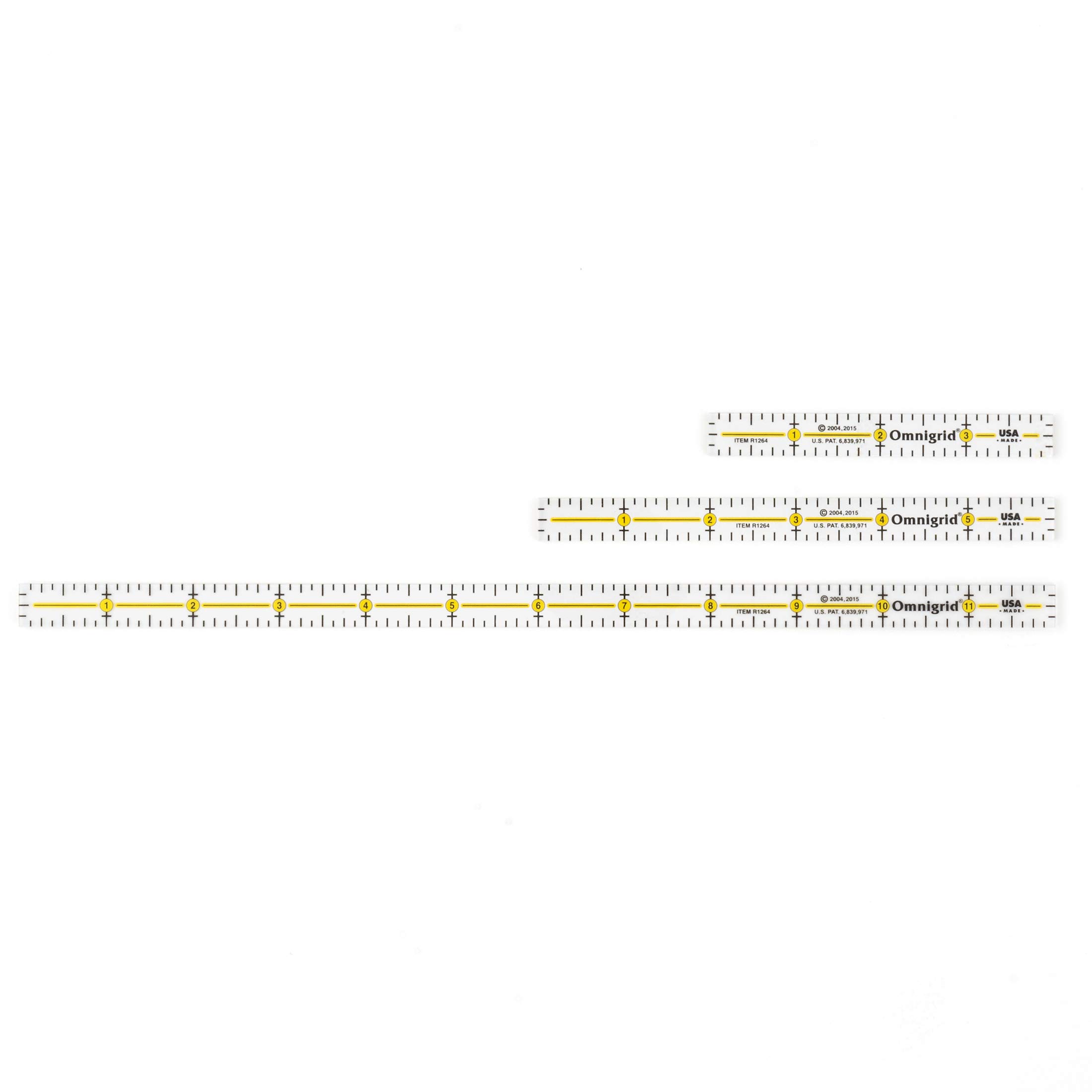 Omnigrid 4-6-12-Inch Marking Ruler Trio