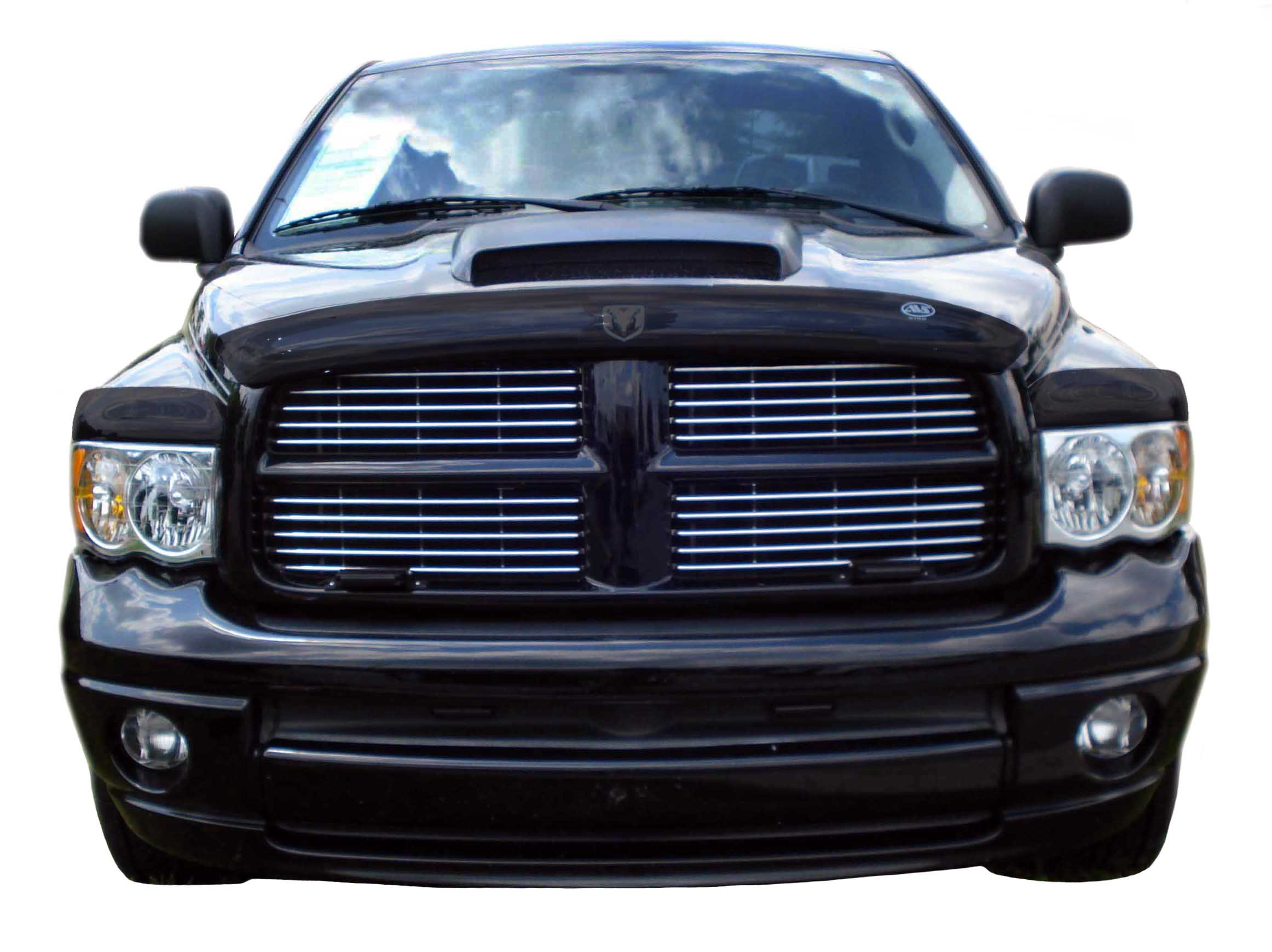 Auto Ventshade (AVS) 45433 Bugflector Deluxe 3-Piece Dark Smoke Hood Shied for 2002-2005 Dodge Ram 1500, 2003-2005 Ram 2500 & 3500