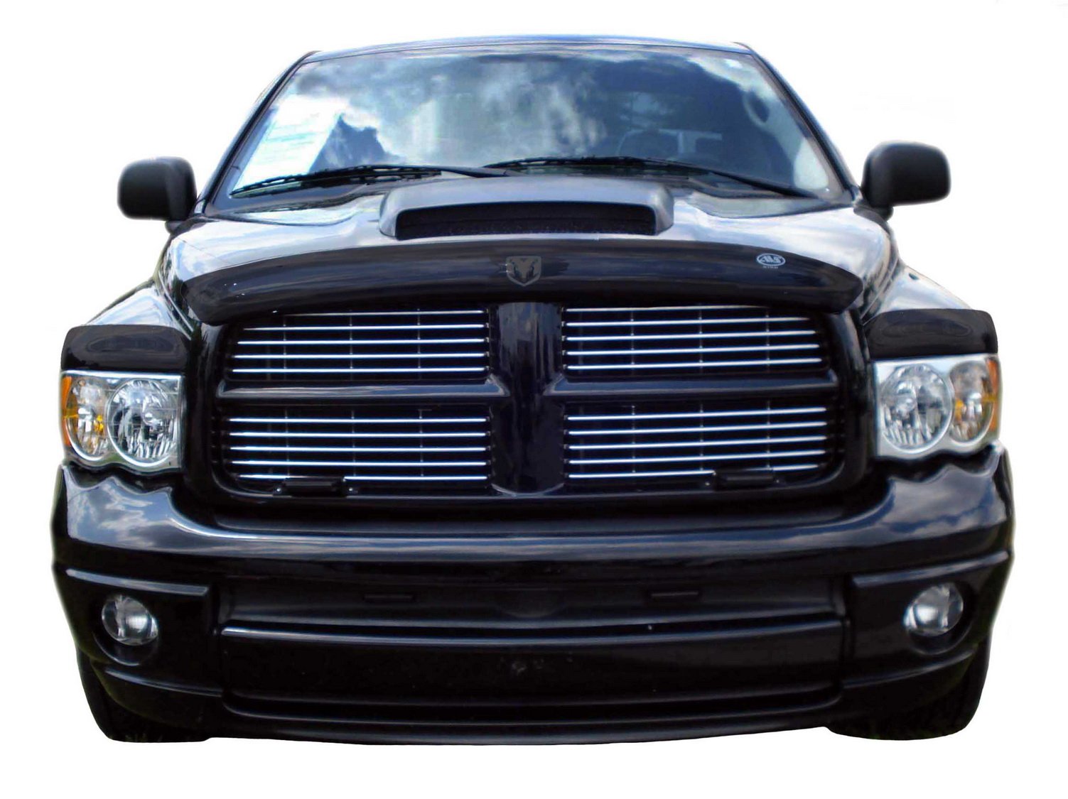 Auto Ventshade (AVS) 45433 Bugflector Deluxe 3-Piece Dark Smoke Hood Shied for 2002-2005 Dodge Ram 1500, 2003-2005 Ram 2500 & 3500