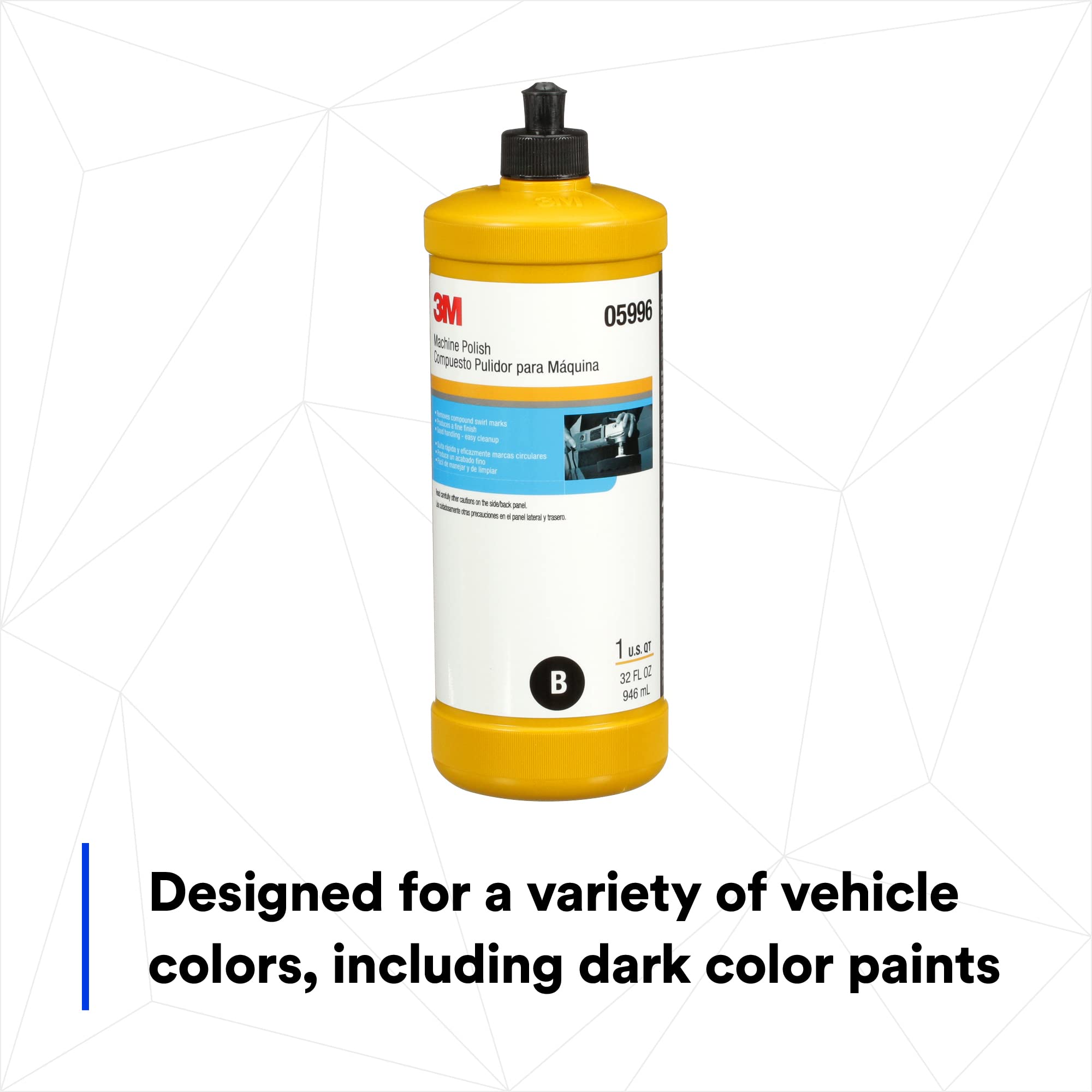 3M Machine Polish, 05996, Easy Cleanup, Silicone Free, 1 qt (32 fl oz/946 mL)