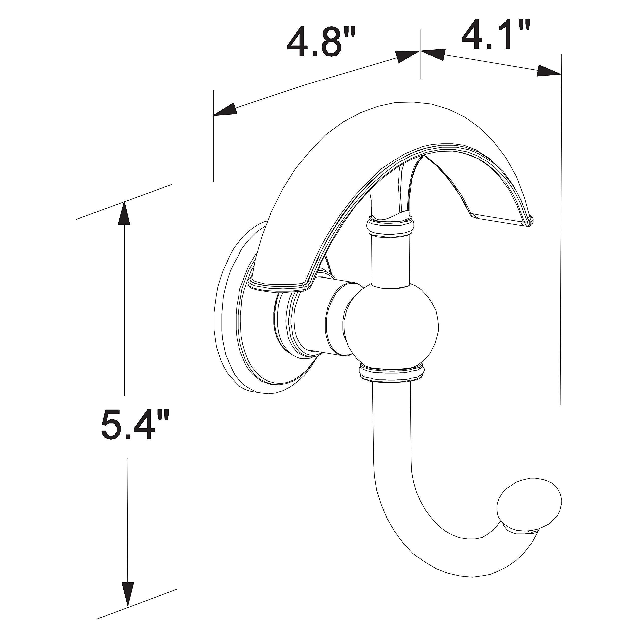 Ginger 4511/PC Columnar Double Robe Hook, Polished Chrome