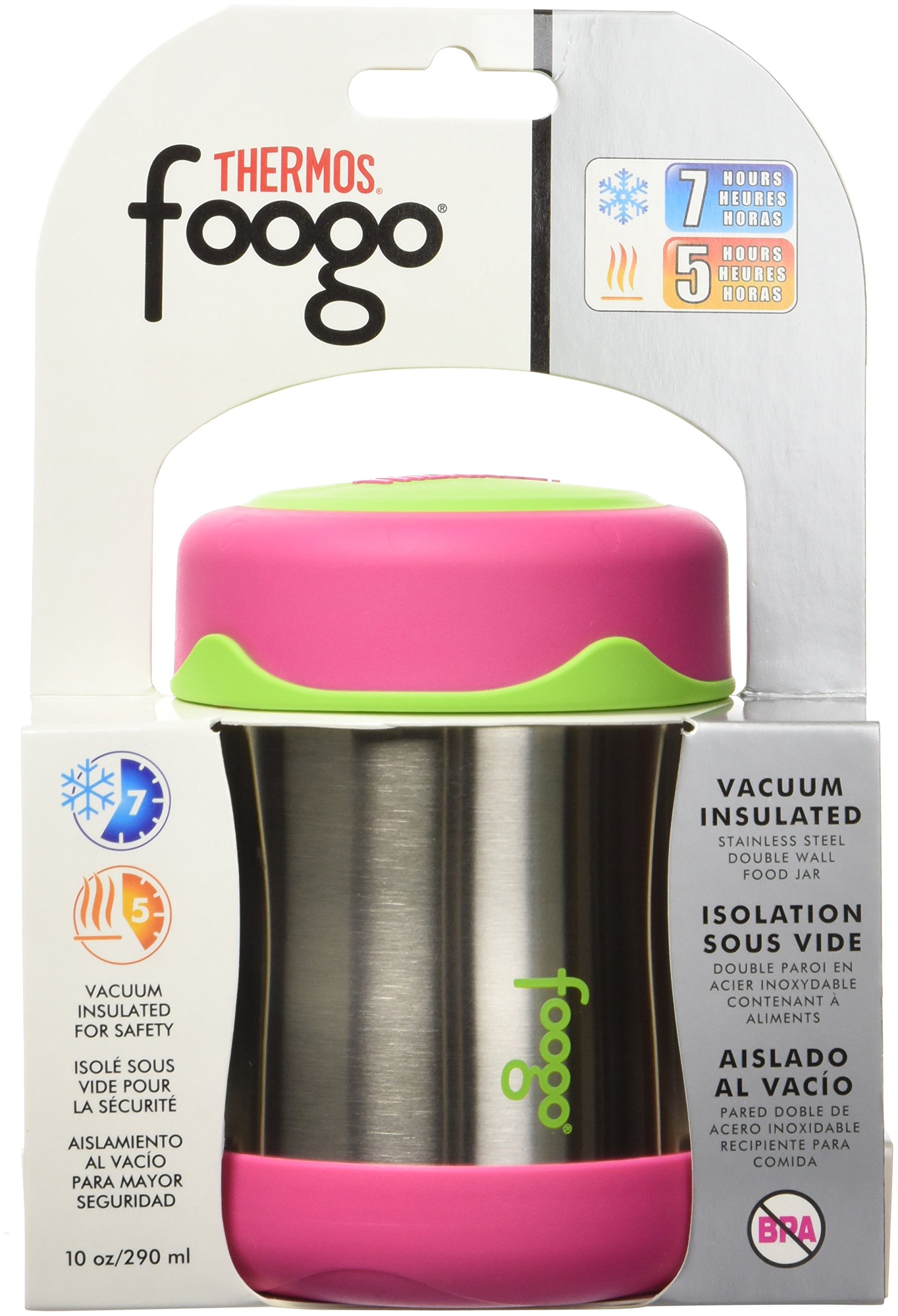 Thermos Foogo Vacuum Insulated Stainless Steel 10-Ounce Food Jar, Pink/Purple