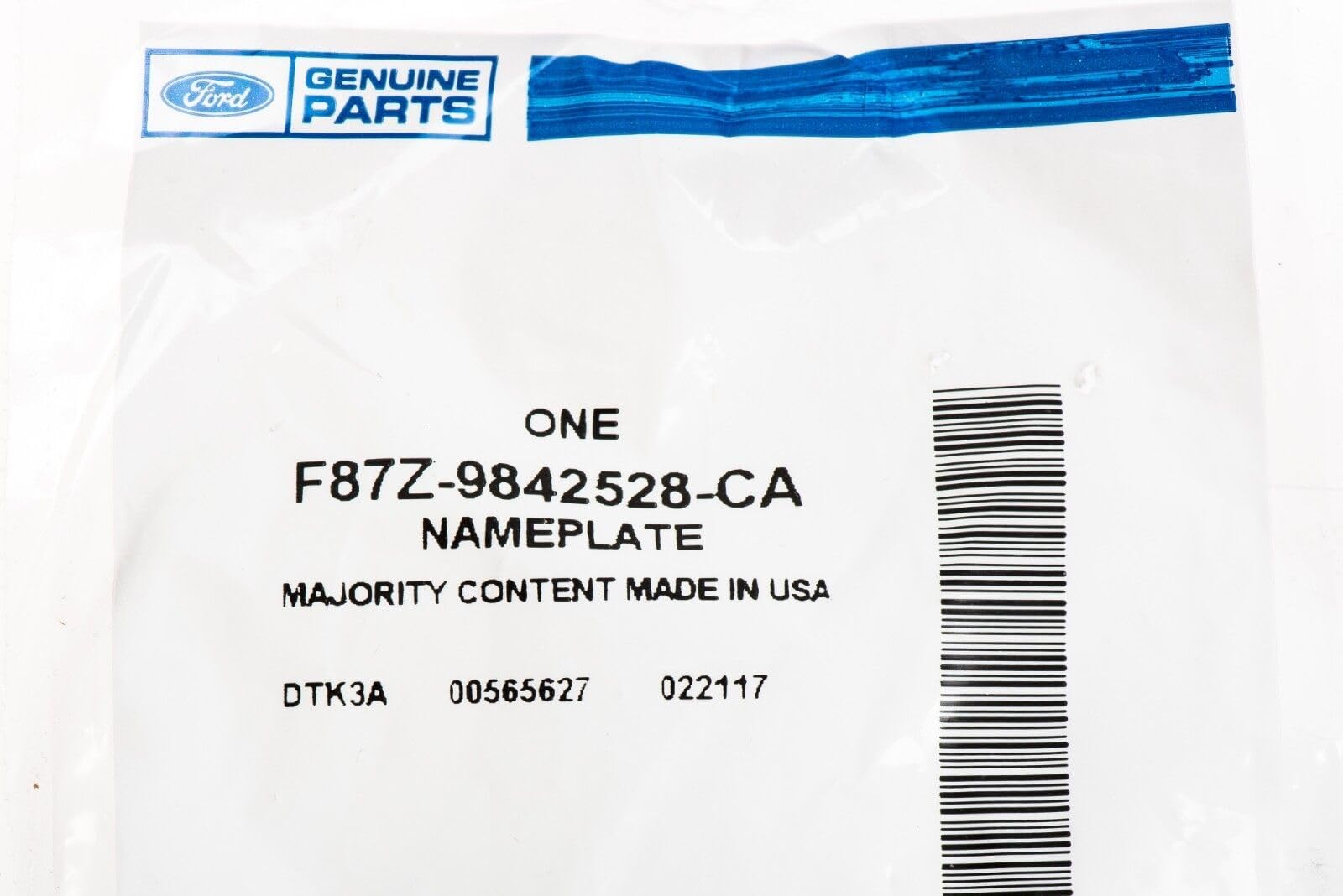 Ford F87Z-9842528-CA - NAME PLATE - SELF-AD