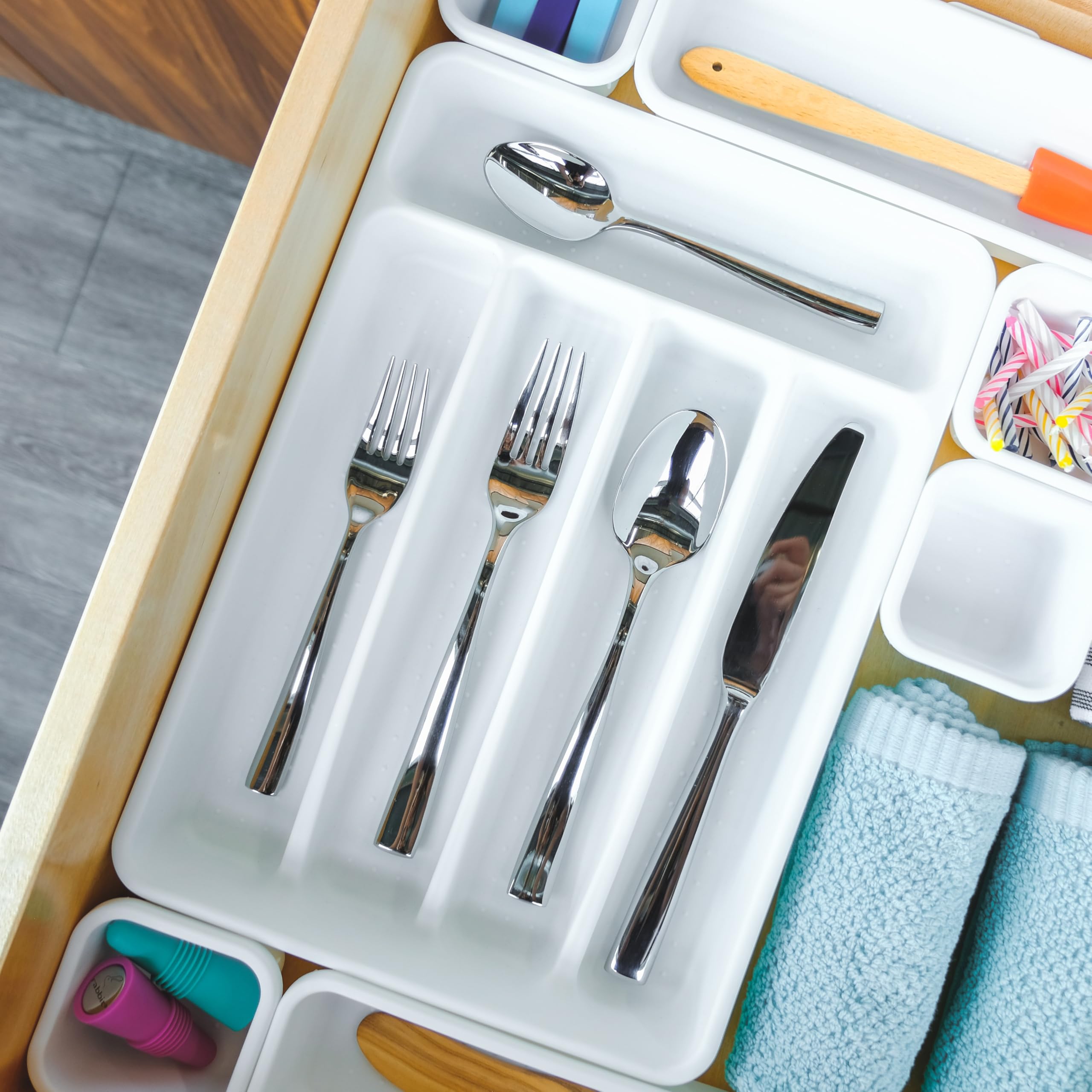 madesmart Value Mini Silverware Tray, White