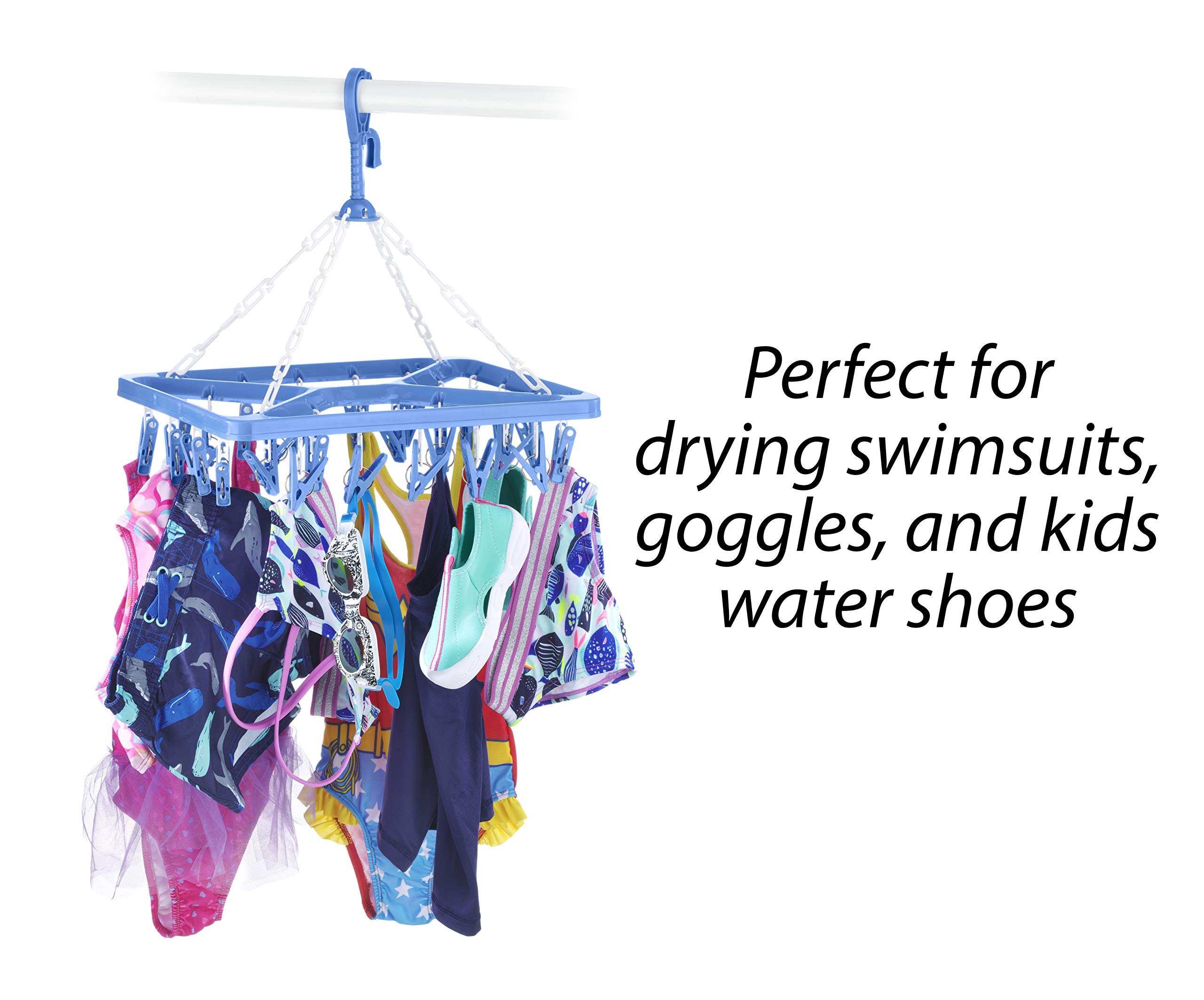 Whitmor Clip and Drip Hanger - Hanging Drying Rack - 26 Clips