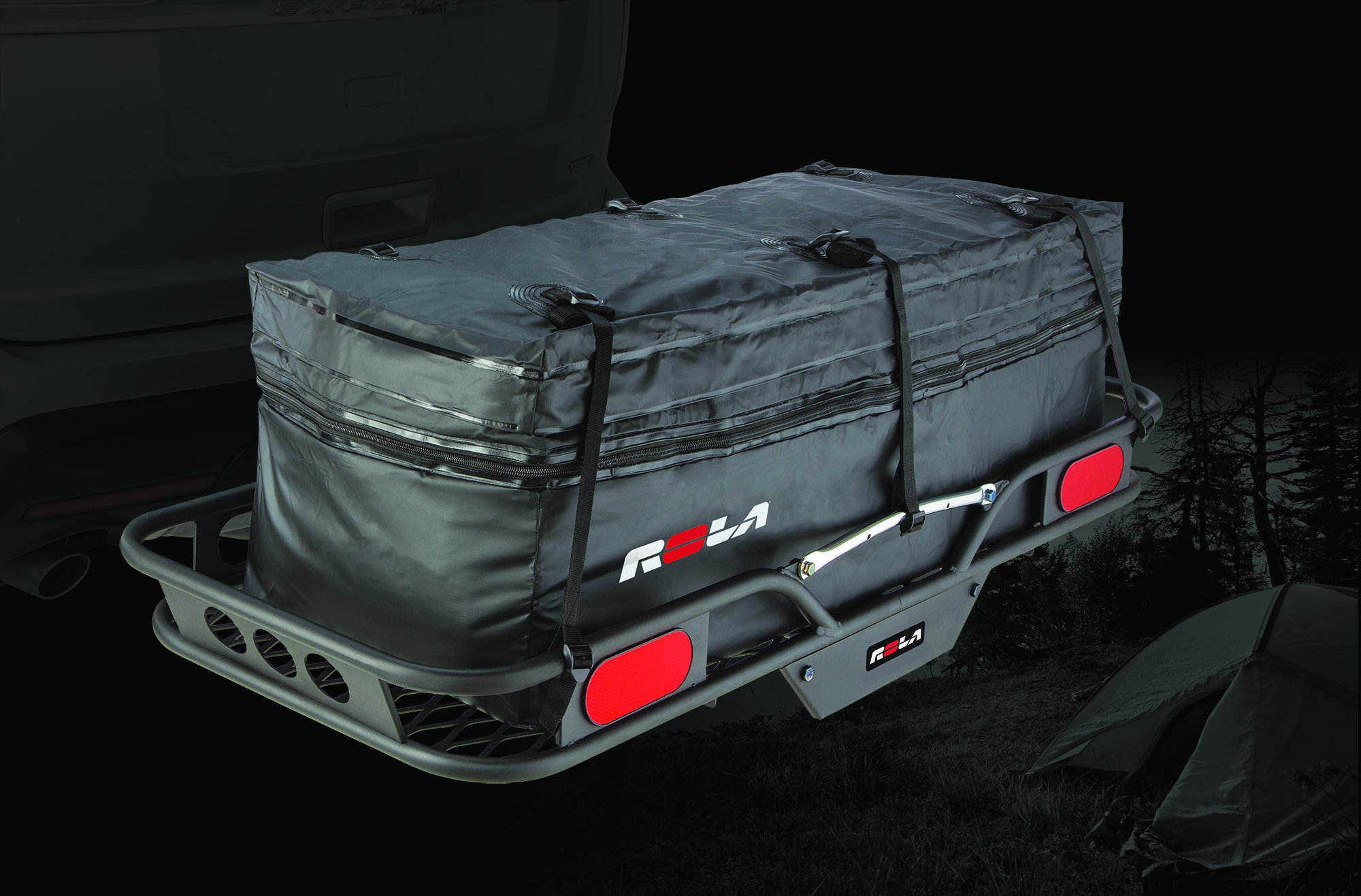 ROLA 59102 Wallaroo Cargo Bag, Rainproof, Expandable Hitch Tray Carrier,Black