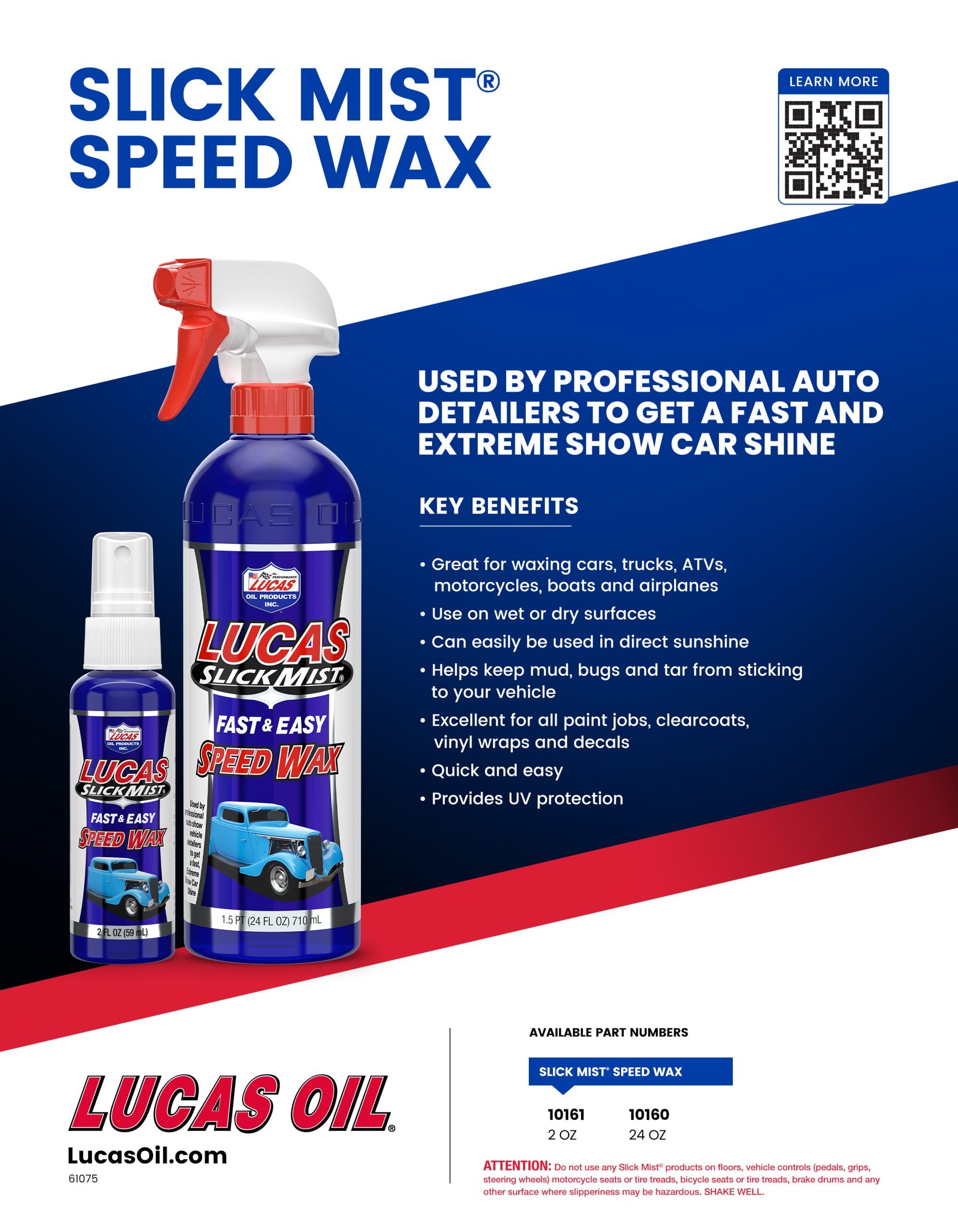 Lucas 10160-6PK Slick Mist Speed Wax - 24 oz., (Pack of 12)