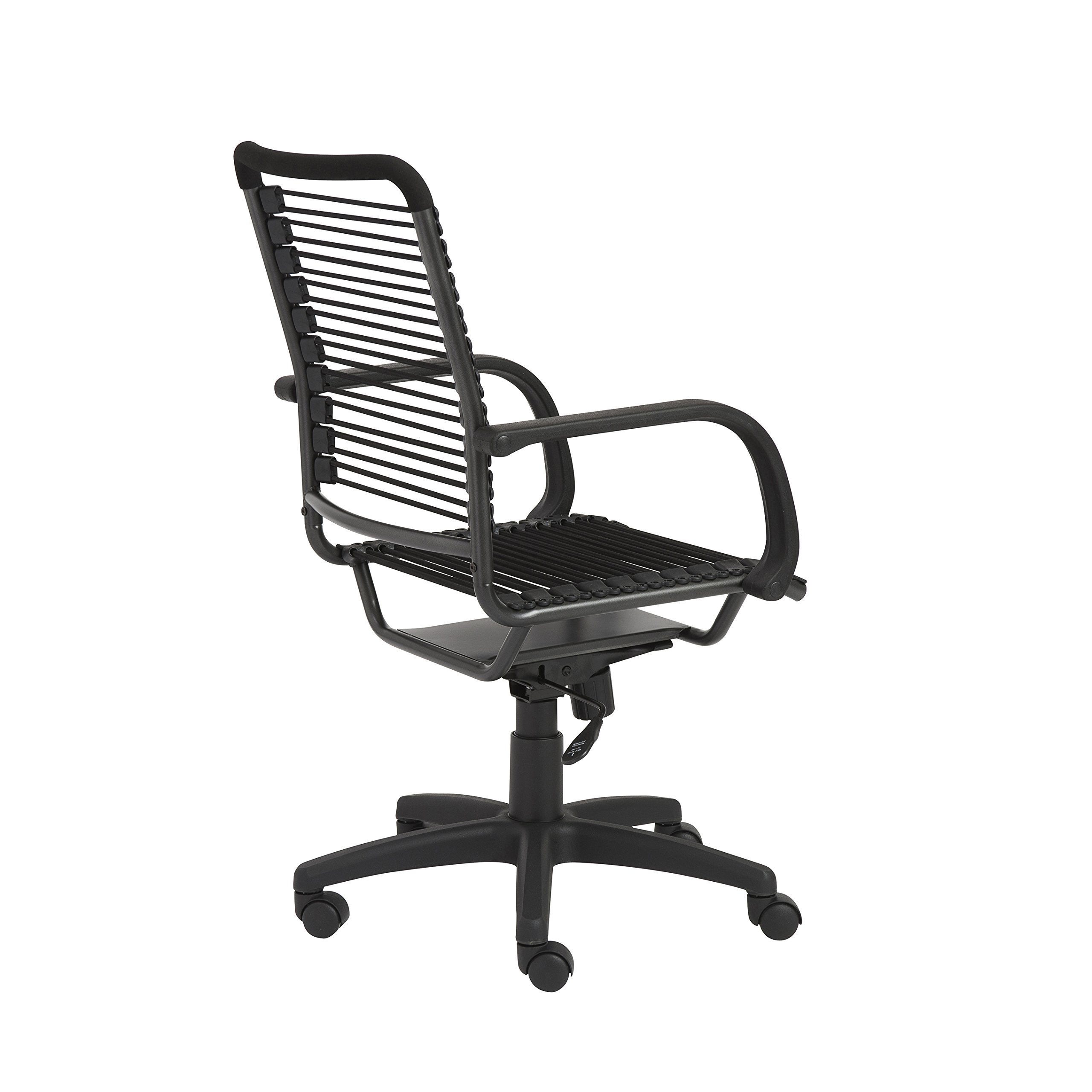 Euro Style Bungie High Back Adjustable Office Chair with Arms and Foam Top Cover, Black Bungies with Graphite Black Frame