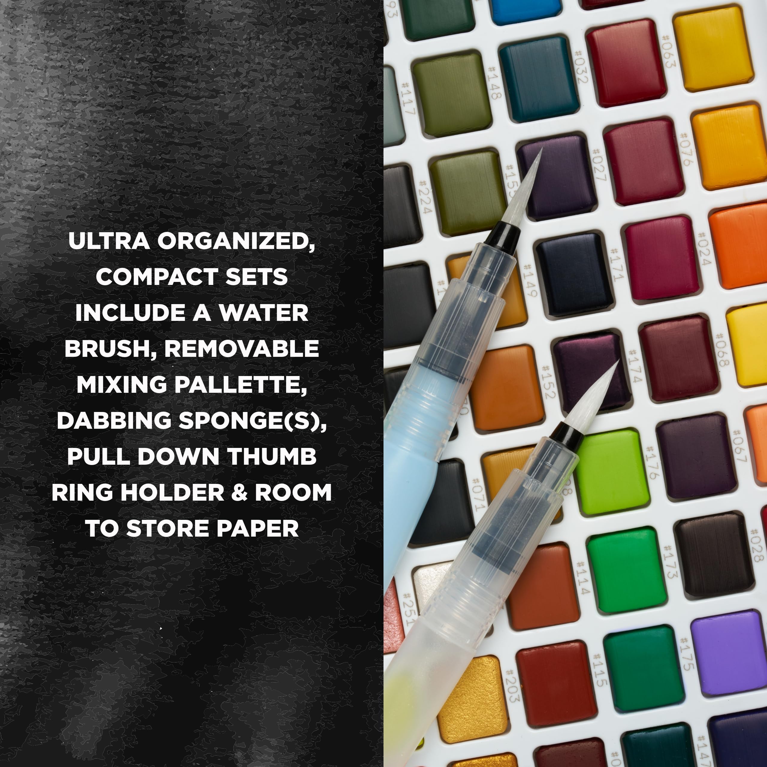 Sakura Koi Pocket Field Sketch Kit - Watercolor Sets for Painting On the Go - 24 Colors - 1 Water Brush - 1 Sponge - 1 Mixing Palette