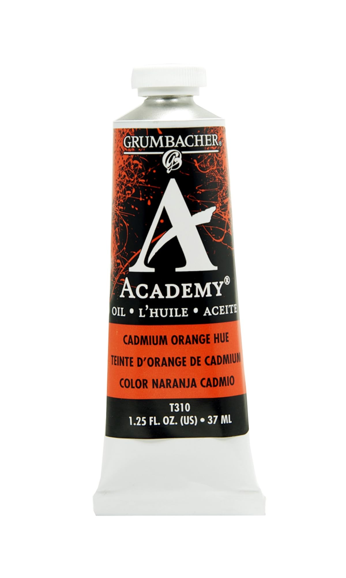 Grumbacher Academy Oil Paint, 37 ml/1.25 oz, Cadmium Orange Hue