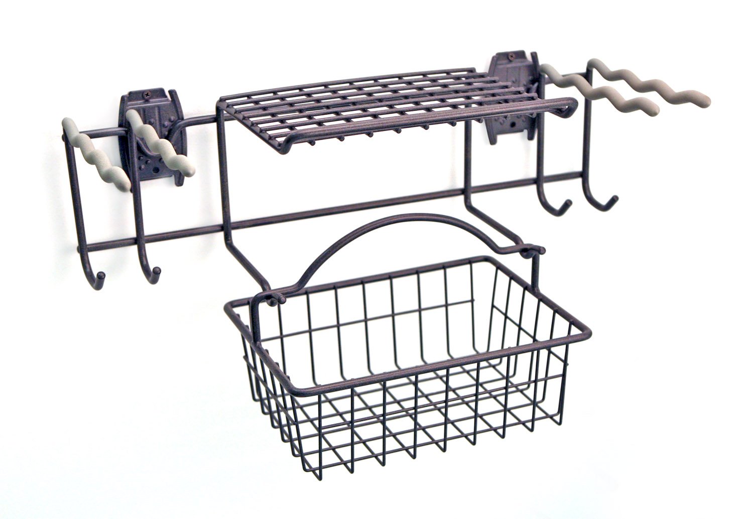 Organized Living 7115520050 Activity Organizer Garden Rack with Basket,Granite Gray